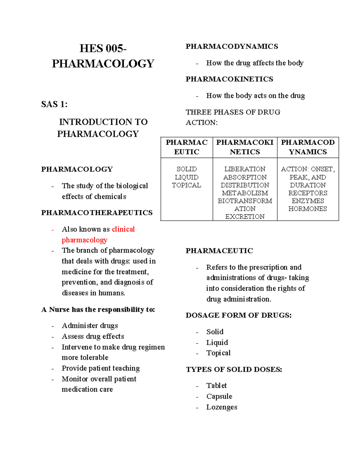 Inbound 3434415730239802212 - HES 005- PHARMACOLOGY SAS 1: INTRODUCTION TO PHARMACOLOGY ...