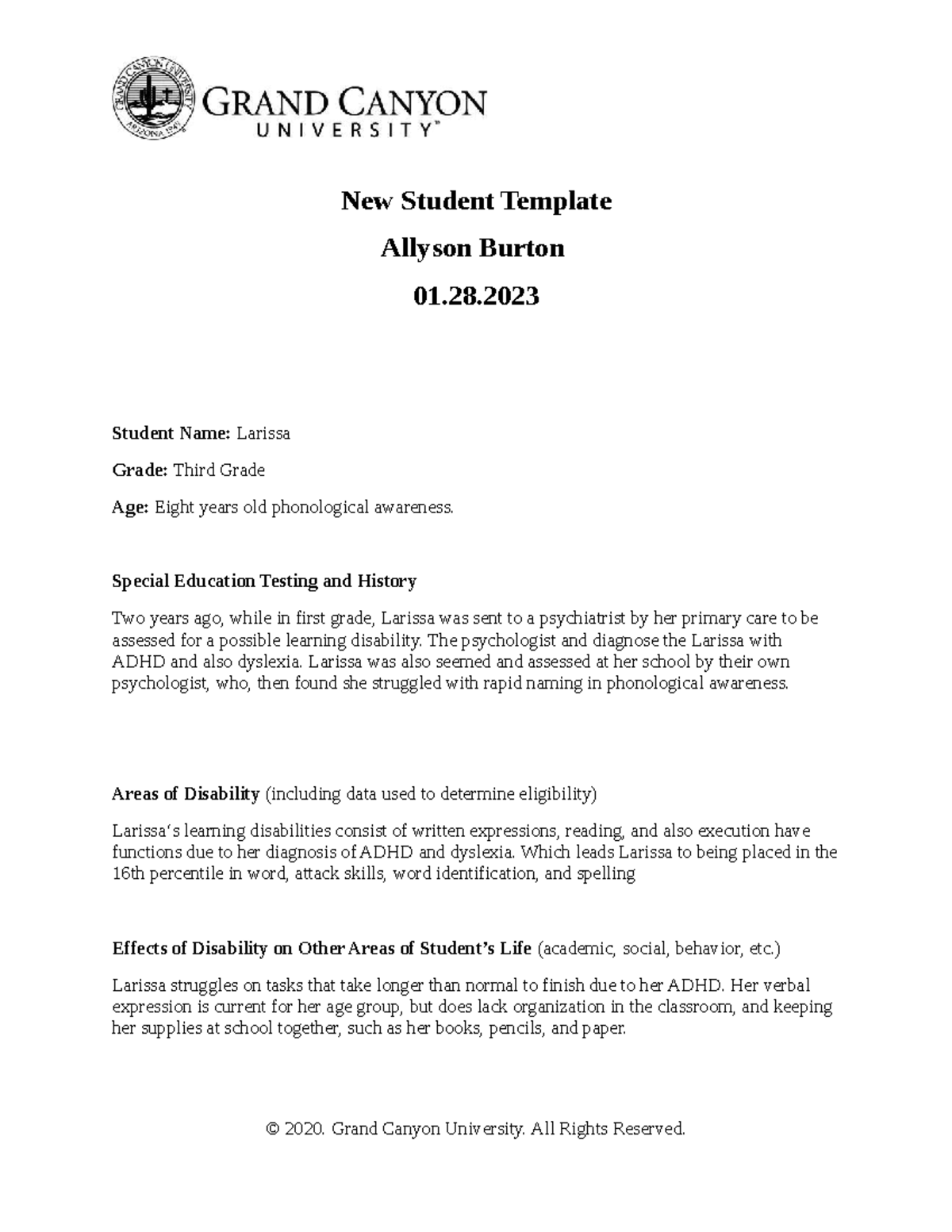 New Student Template Final 2 - New Student Template Allyson Burton 01 ...
