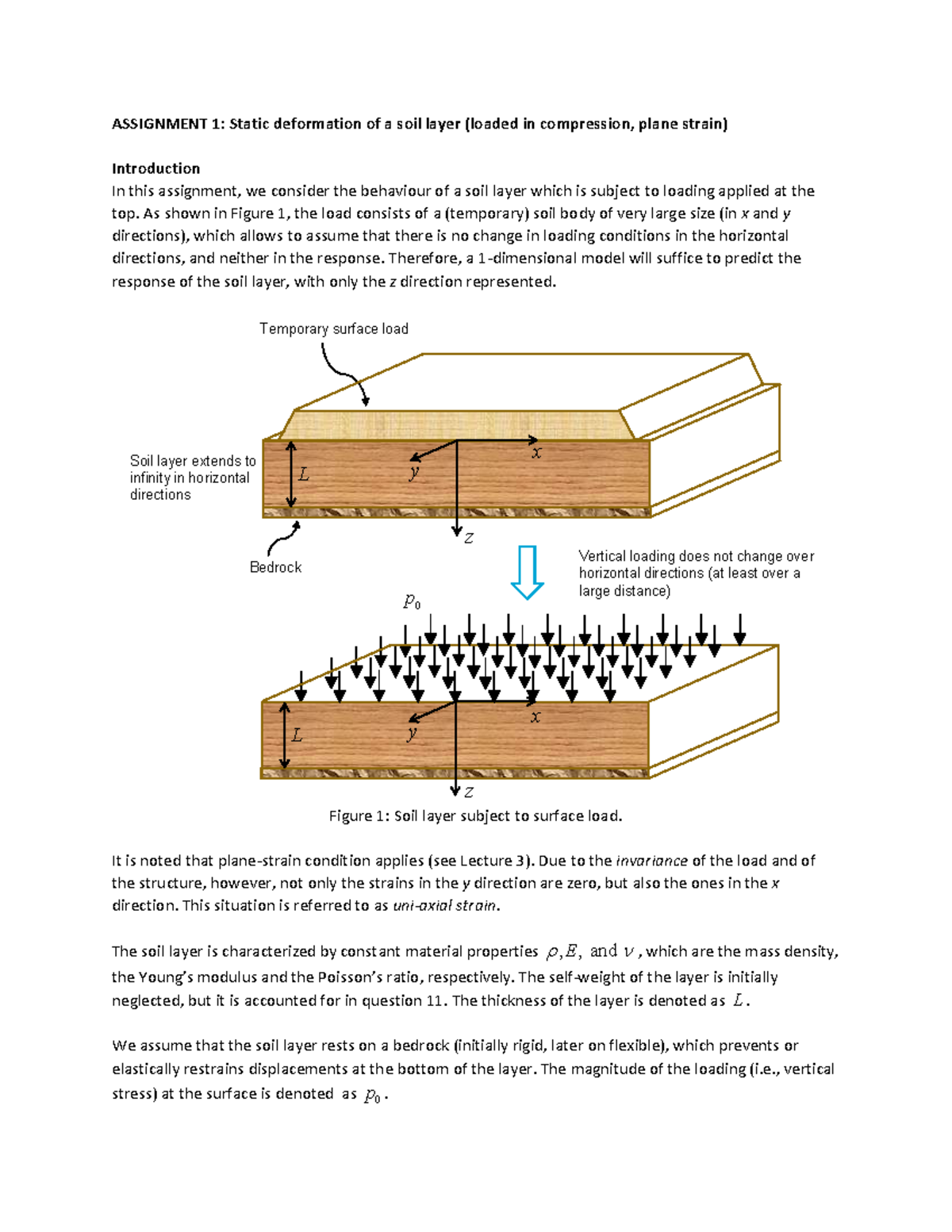 Assignment 1 Static deformation of soil layer Brightspace Version - ASSIGNMENT 1: Static ...