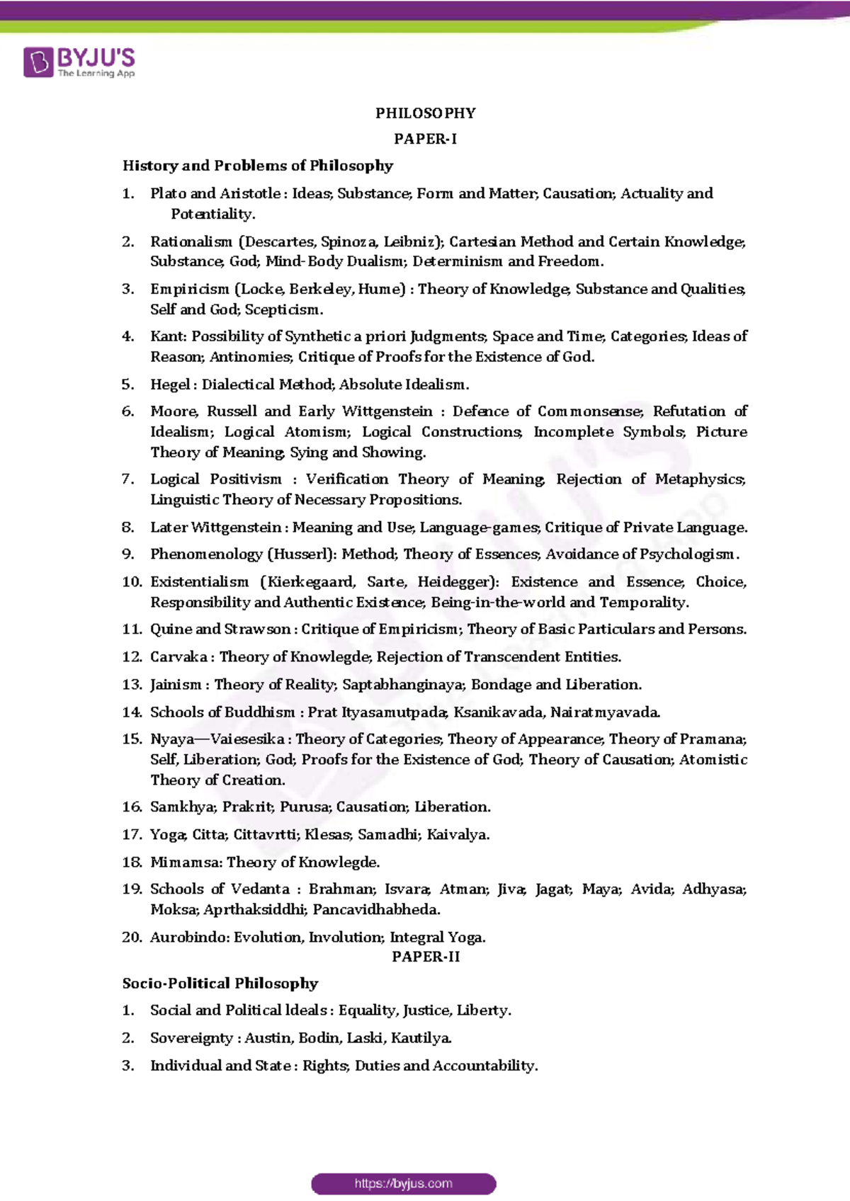 UPSC Philosophy Optional Syllabus - PHILOSOPHY PAPER-I History and ...