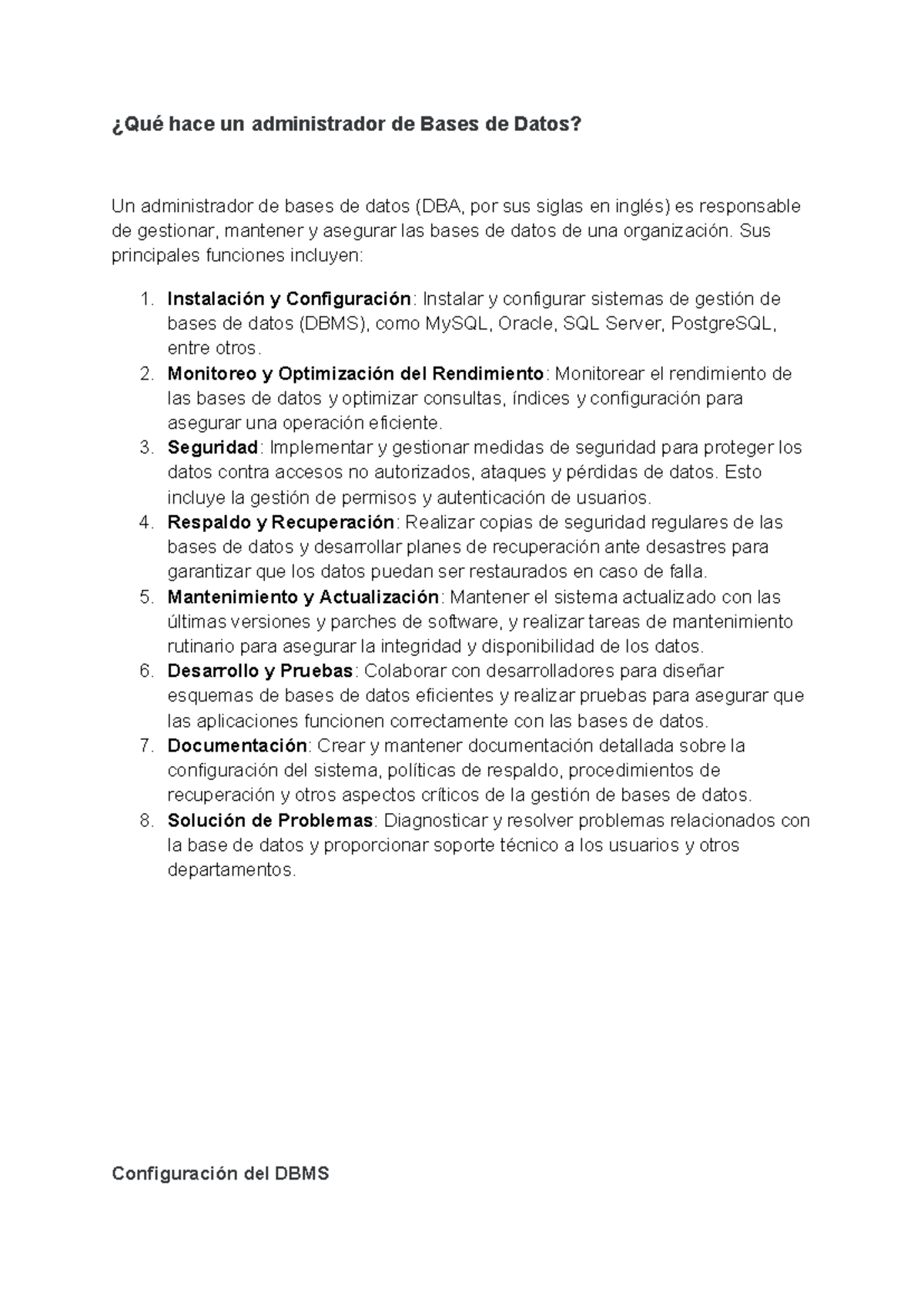 DBA y su rol en la industria - ¿Qué hace un administrador de Bases de ...