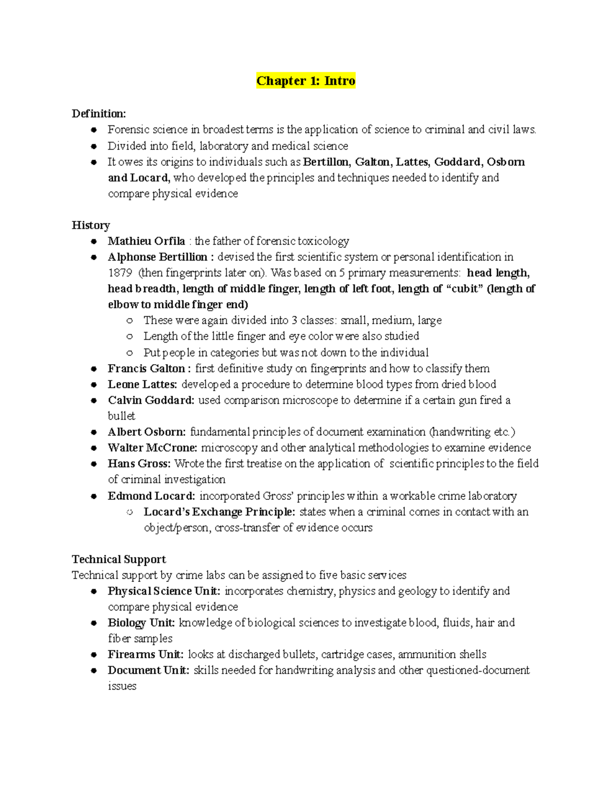 Chy 183 Intro To Forensic Science Chapter 1 Intro Definition Forensic Science In Broadest