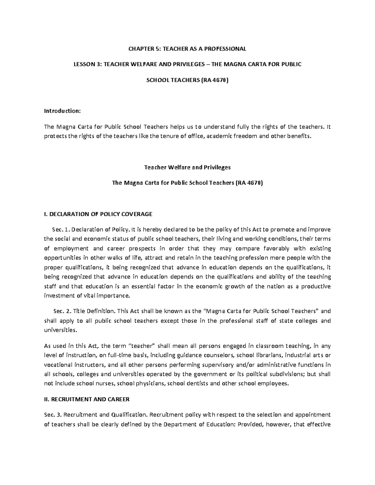 Chapter-5 Lesson-3 - Learning notes - CHAPTER 5: TEACHER AS A ...