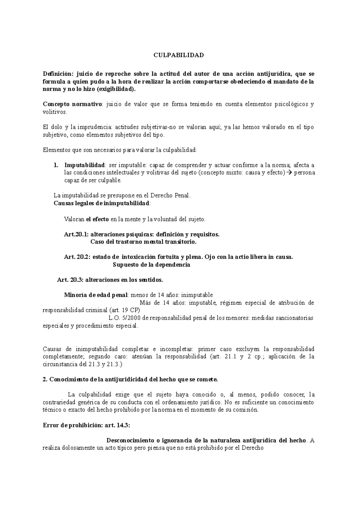 Esquema culpabilidad y punibilidad temaa 9 - CULPABILIDAD Definición ...