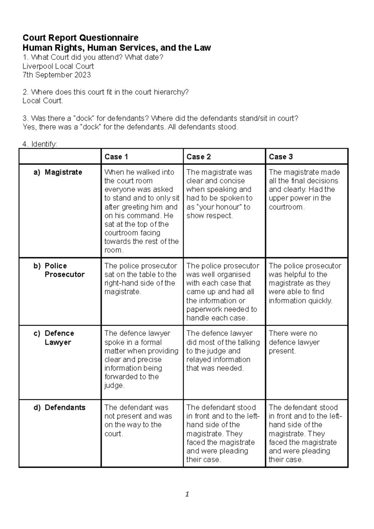 Court Report Questionnaire - Court Report Questionnaire Human Rights ...