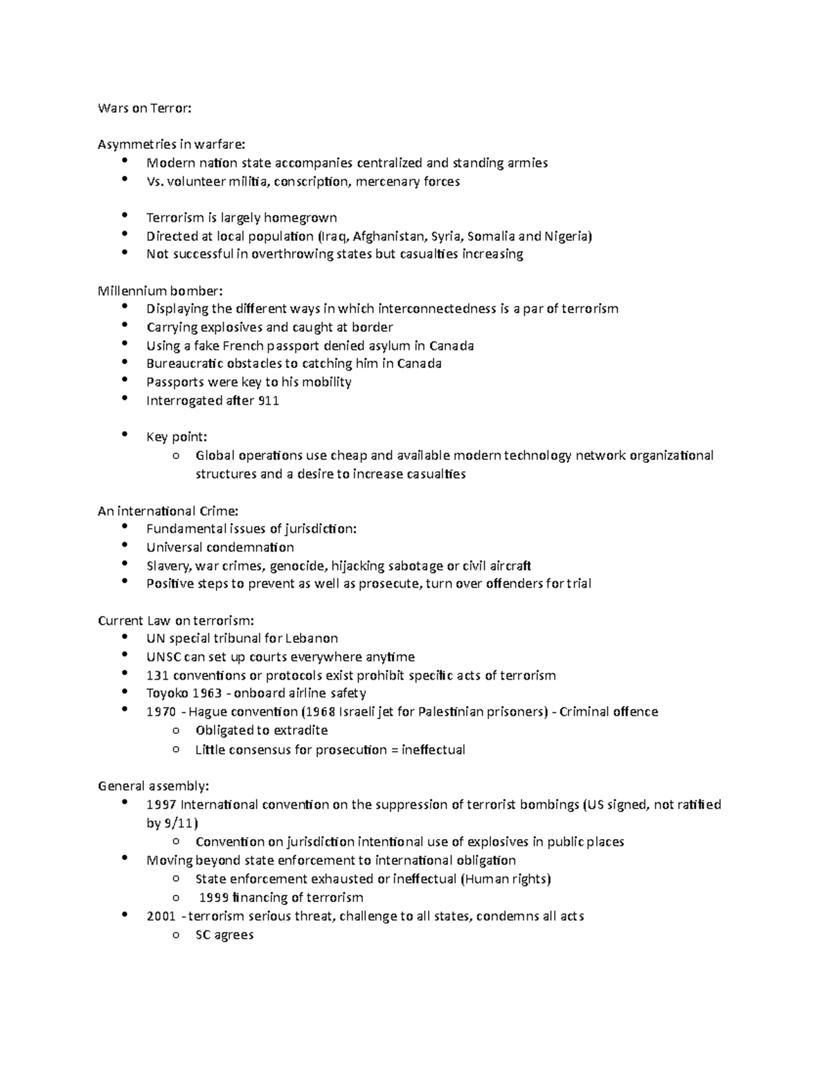 Lecture 10 1020e - Wars on Terror: Asymmetries in warfare: Modern ...