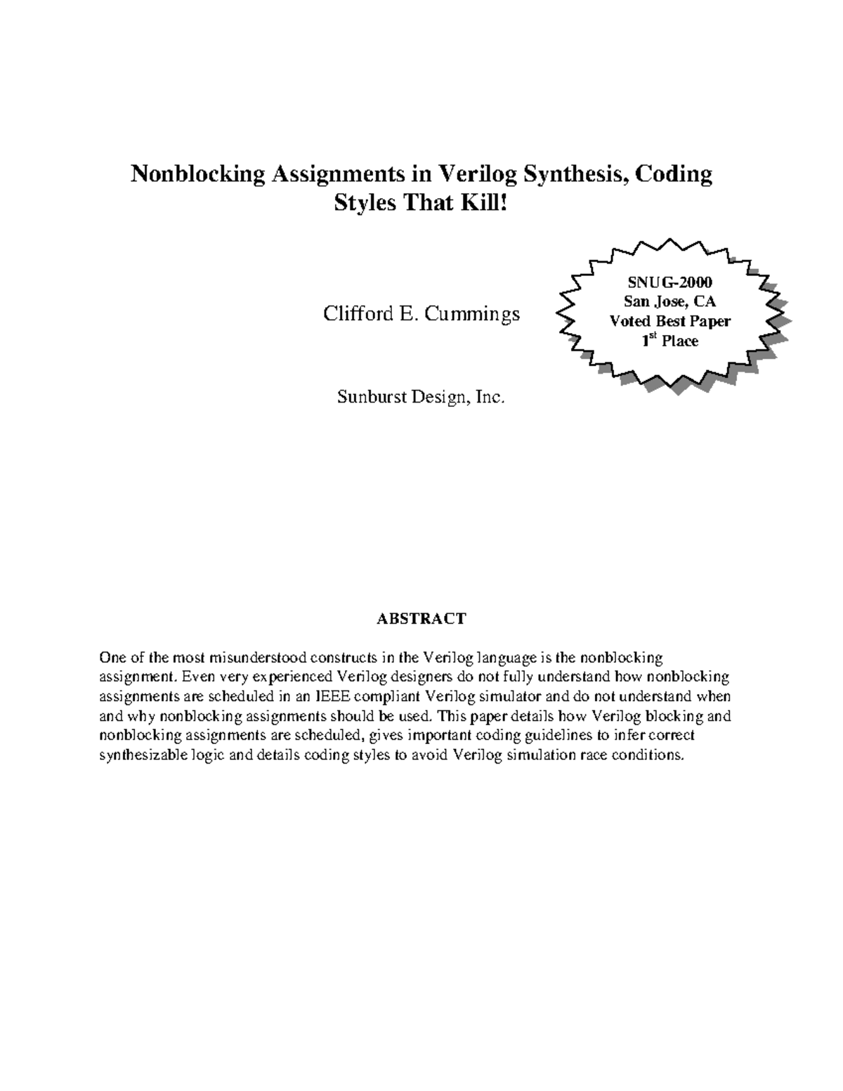 Verilog Coding Style Guidelines Nonblocking Assignments In Verilog Synthesis Coding Styles