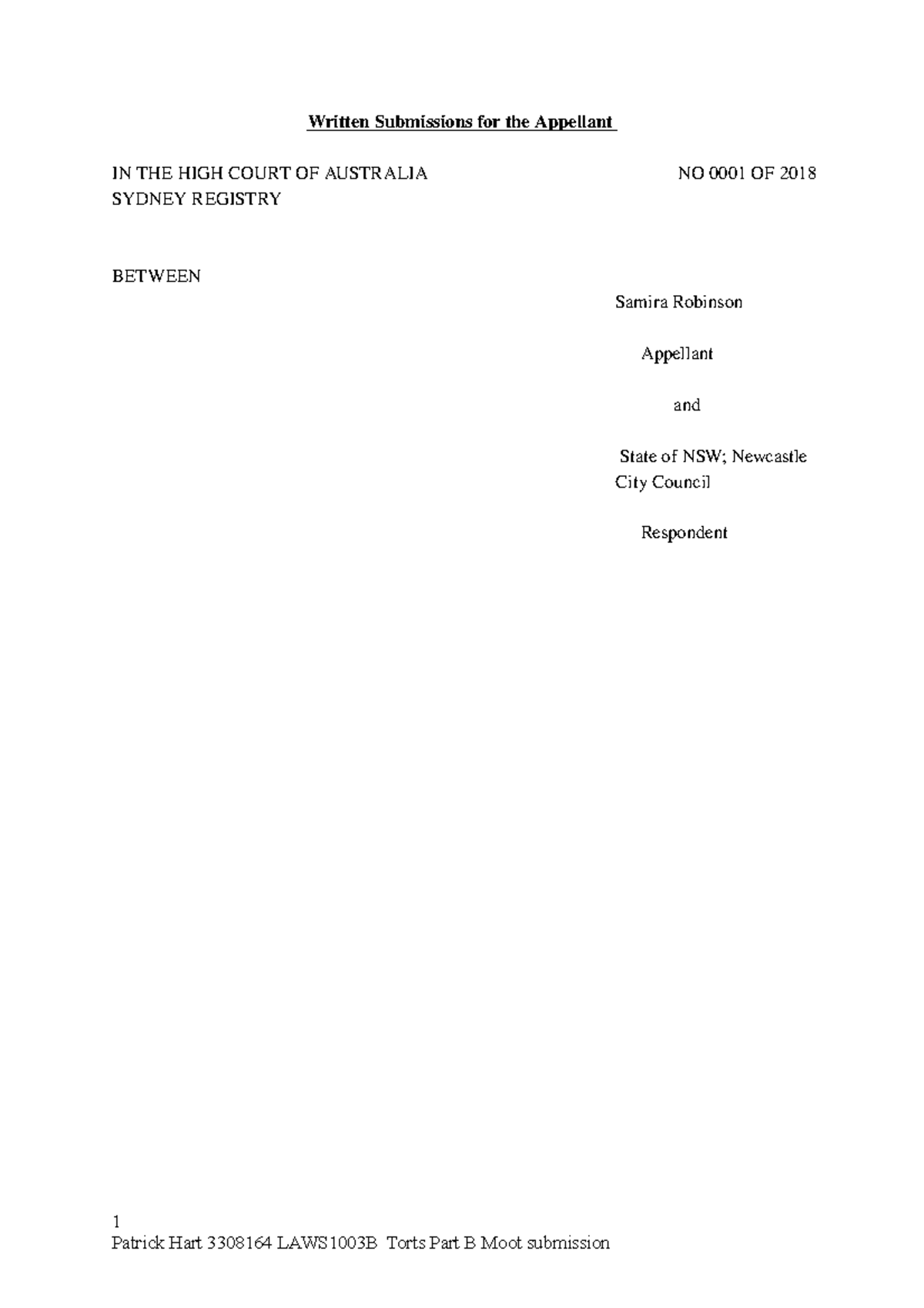 Written submission - lmqo - Written Submissions for the Appellant IN ...