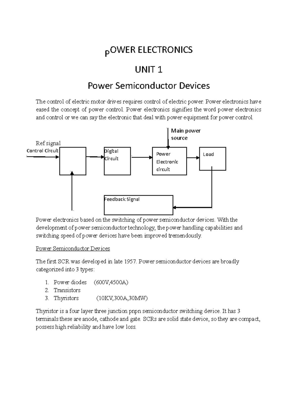 Power Electronics - detailed - Main power source Power Electronic ...