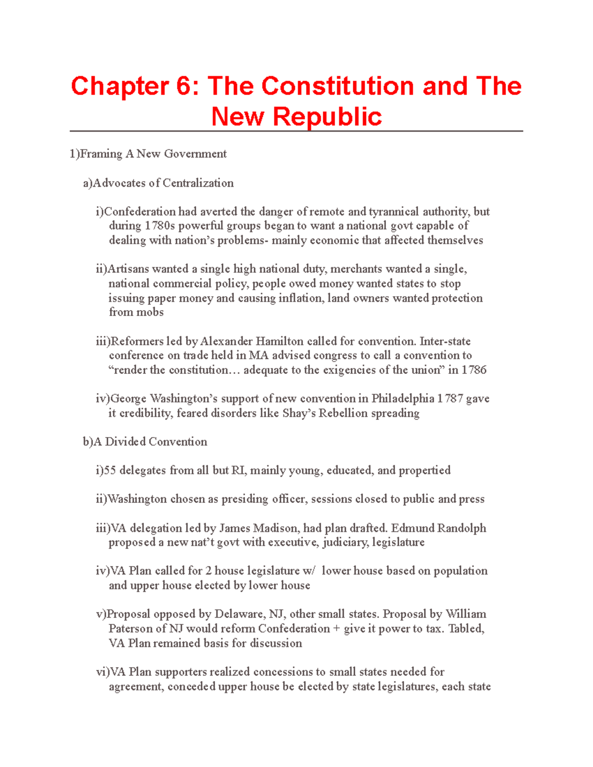 Chapter 6 The Constitution and The New Republic - Chapter 6: The ...