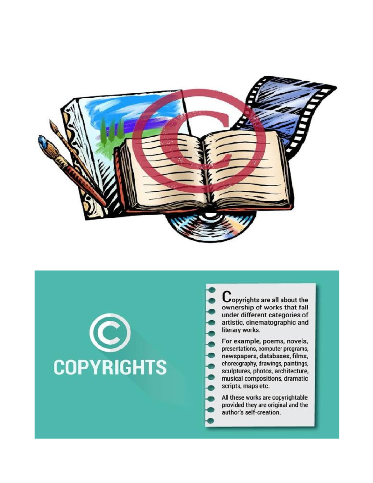 Copyright - artistic, cinematographic and For example, poems, novels ...