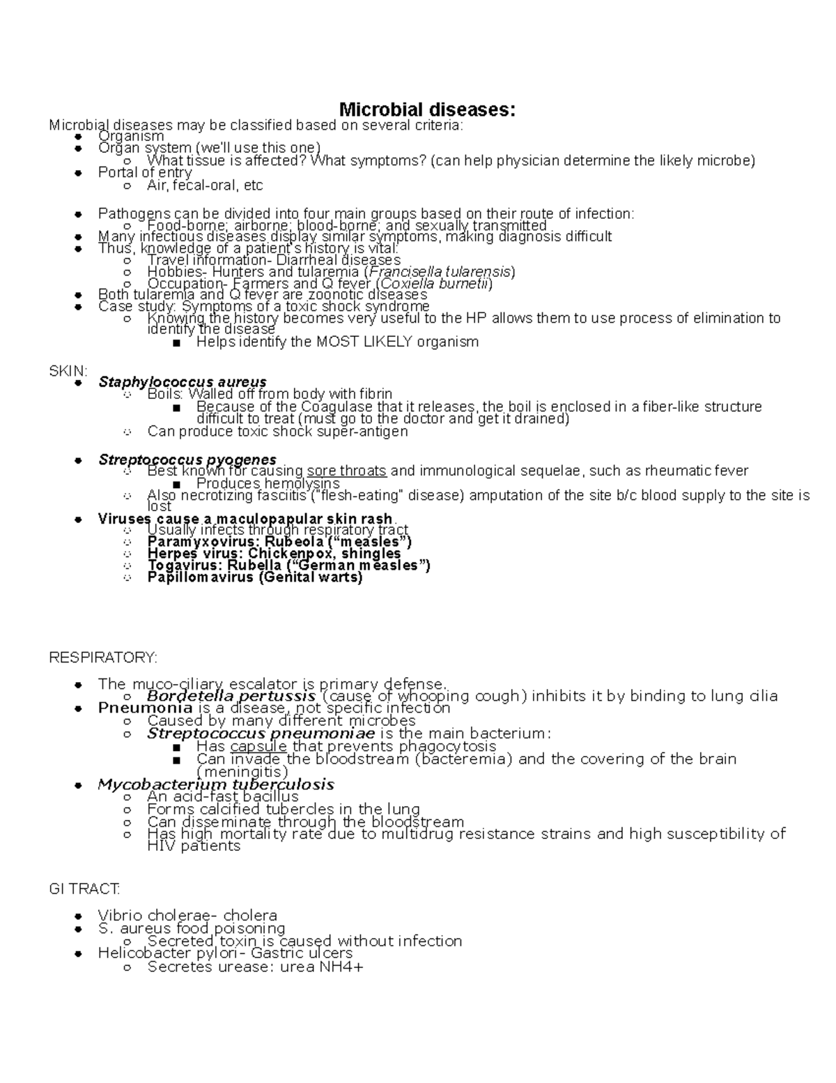 Microbial diseases - Lecture notes chapter 18-25 - Microbial diseases ...