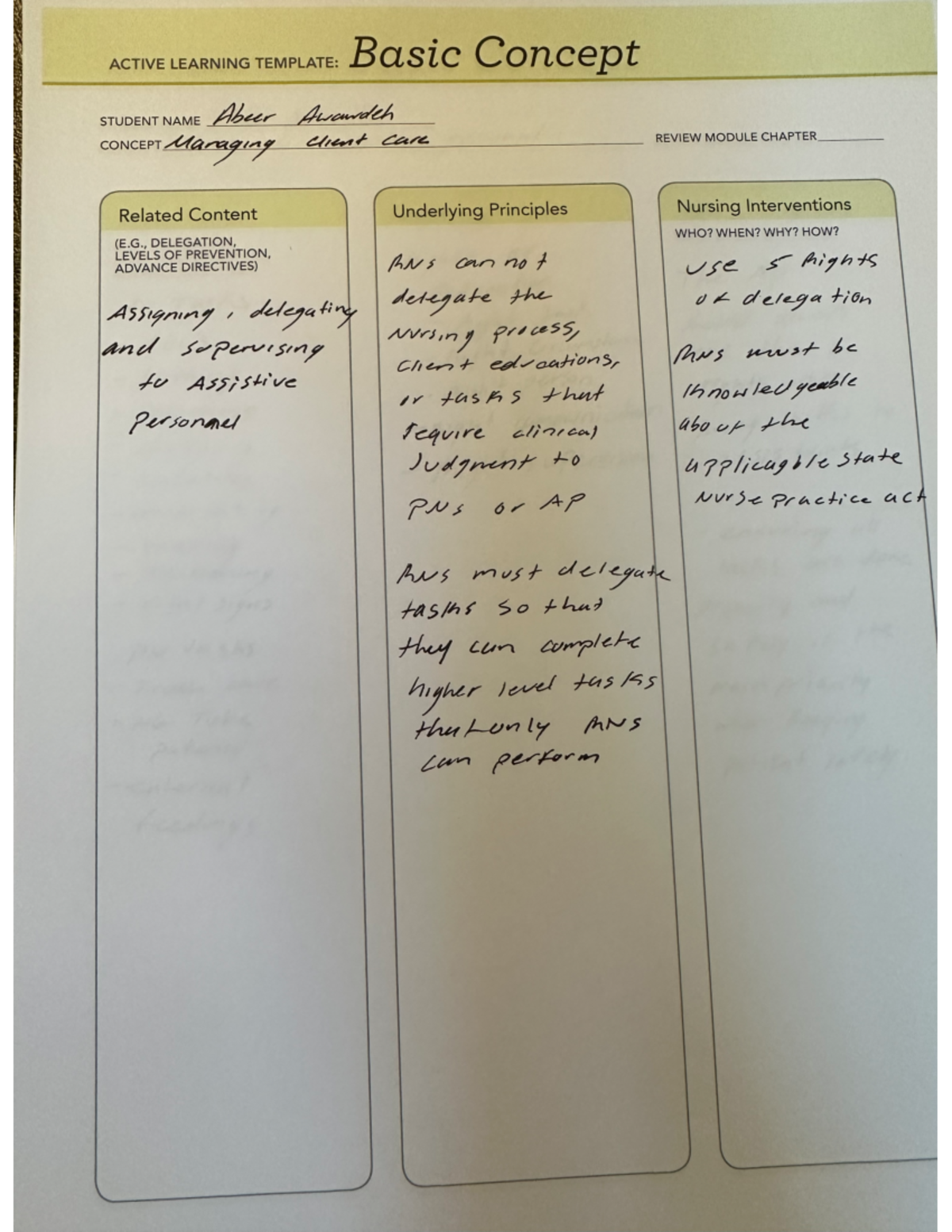 Leadership ati part a template - NURS 410 - Studocu