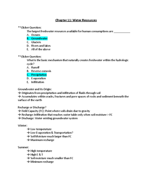 Geology week 12 and 13 - lecture notes - You will use this note guide ...
