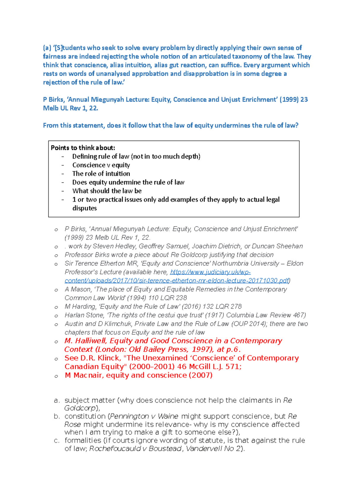 Equity readings - (a) ‘[S]tudents who seek to solve every problem by ...