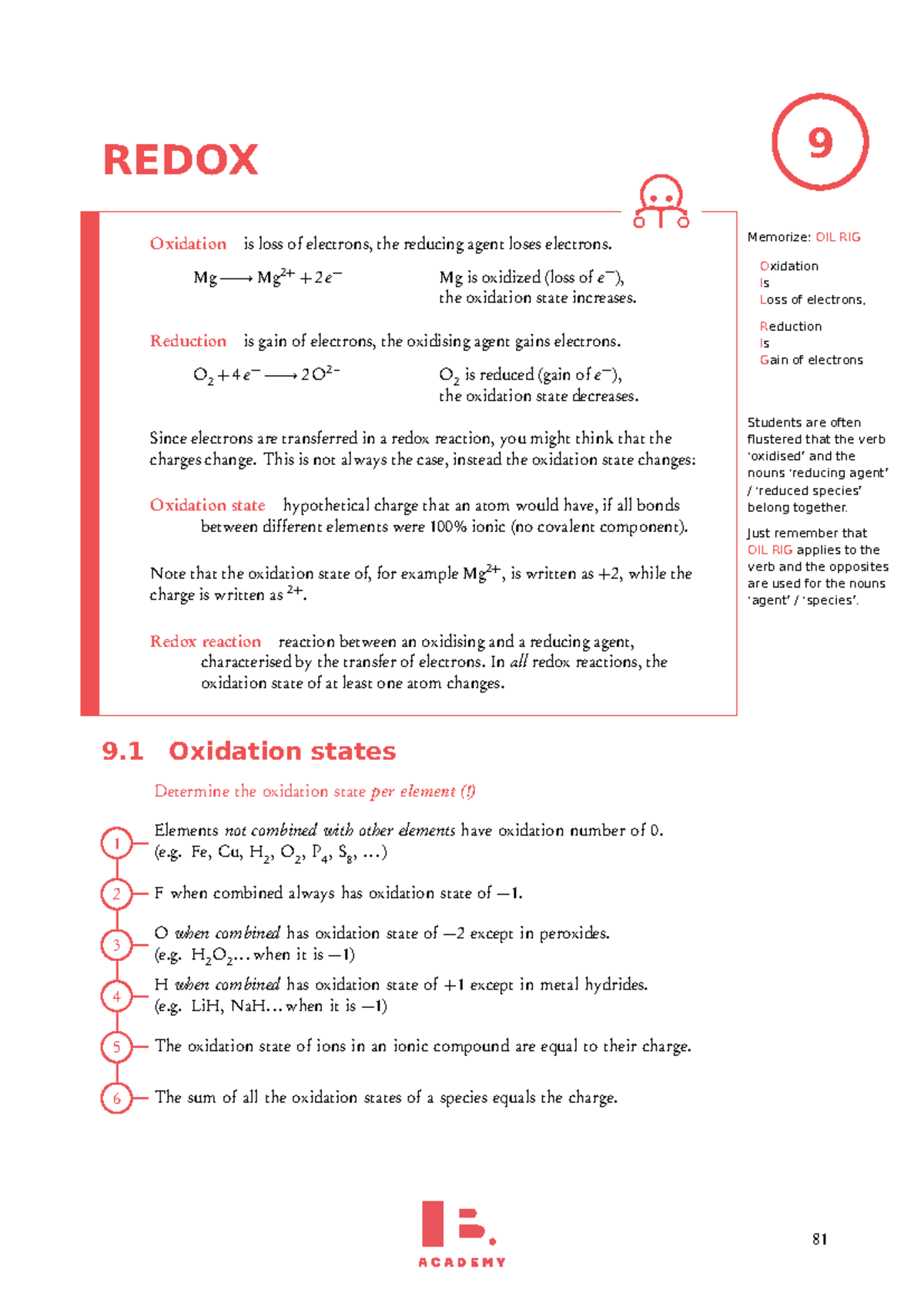 Ib-academy.nl+Chemistry+SL còpia - 9 REDOX Oxidation is loss of ...