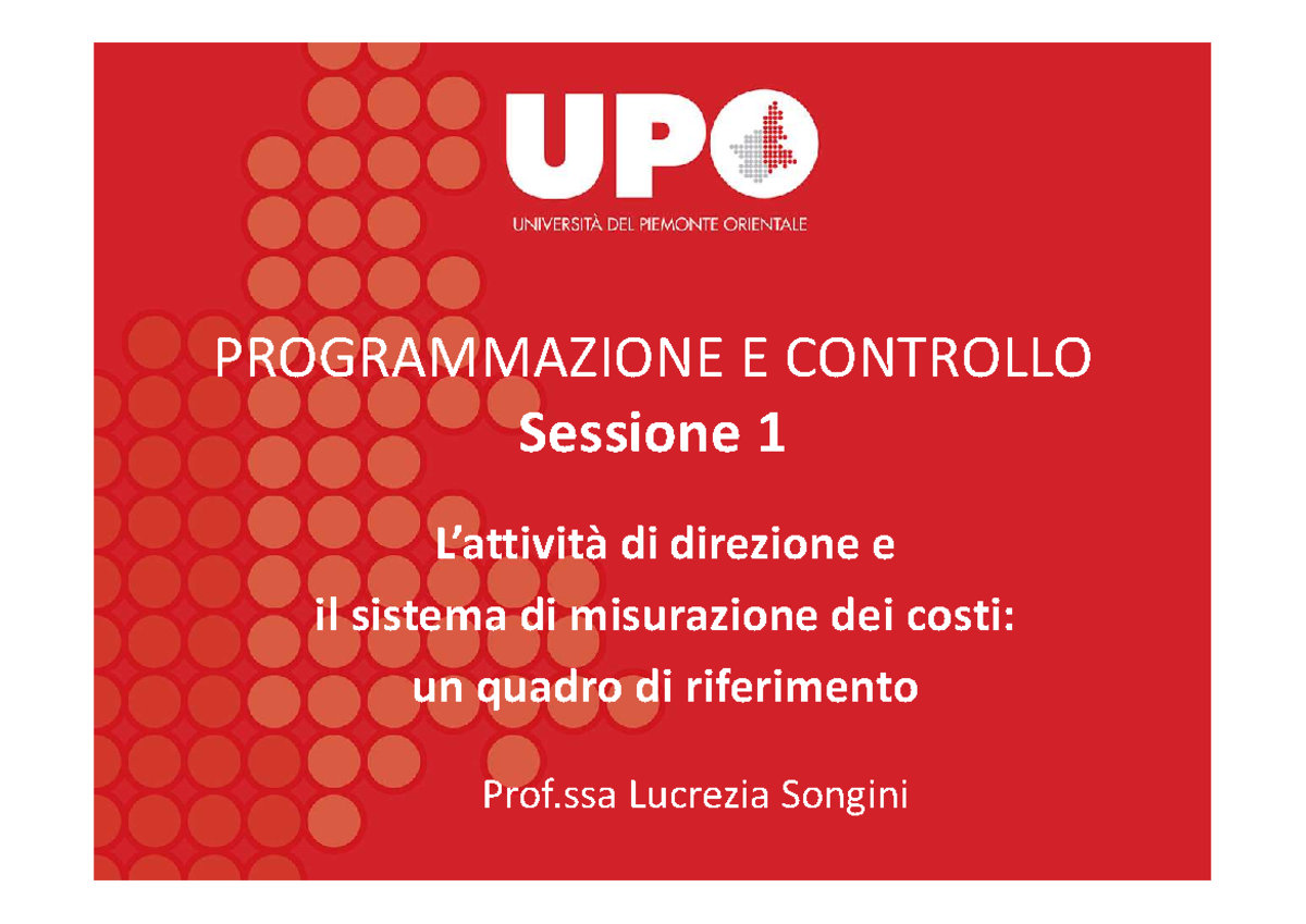 Sessione 1 Pe C 2019 20 - Warning: TT: undefined function: 32 PROGRAMMAZIONE E CONTROLLO ...