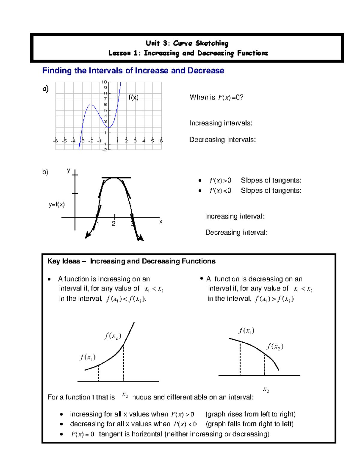 MCV Unit3 Lessons - dadadaddada - Unit 3: Curve Sketching Lesson 1 ...