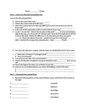 Shoreline features lab - ERSC 101 Lab – Waves, Currents and Tides, Part ...