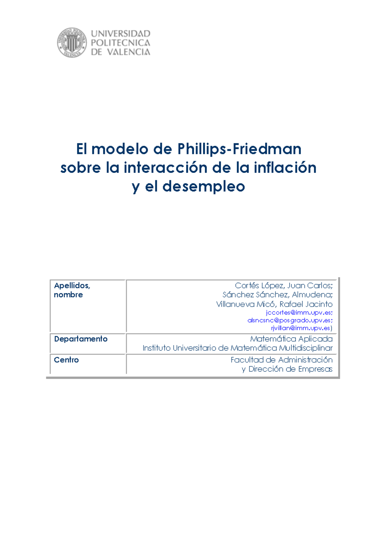El modelo de Phillips sobre la interacción de la inflación, el ...