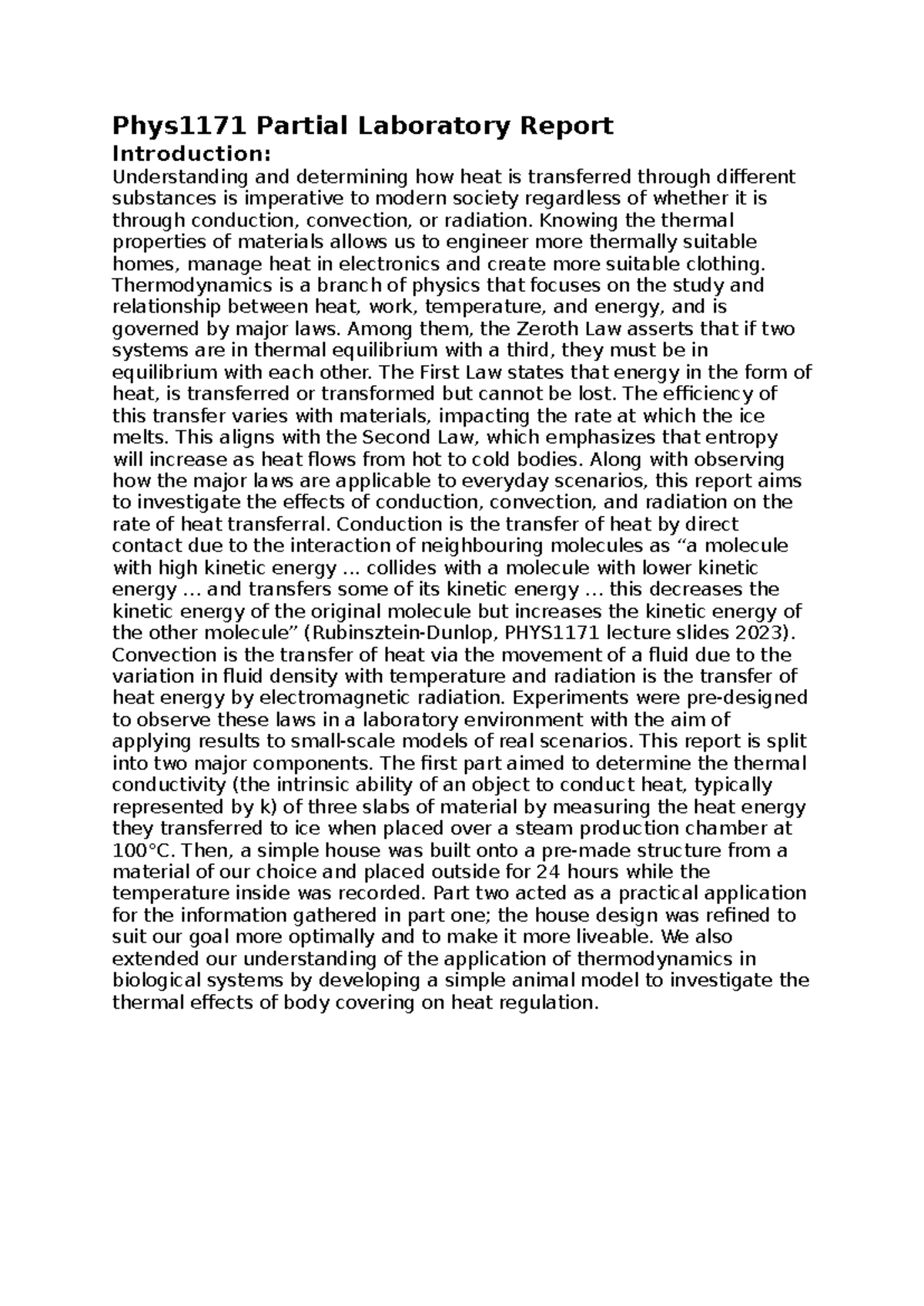 Phys1171 Partial Laboratory Report - Phys1171 Partial Laboratory Report ...