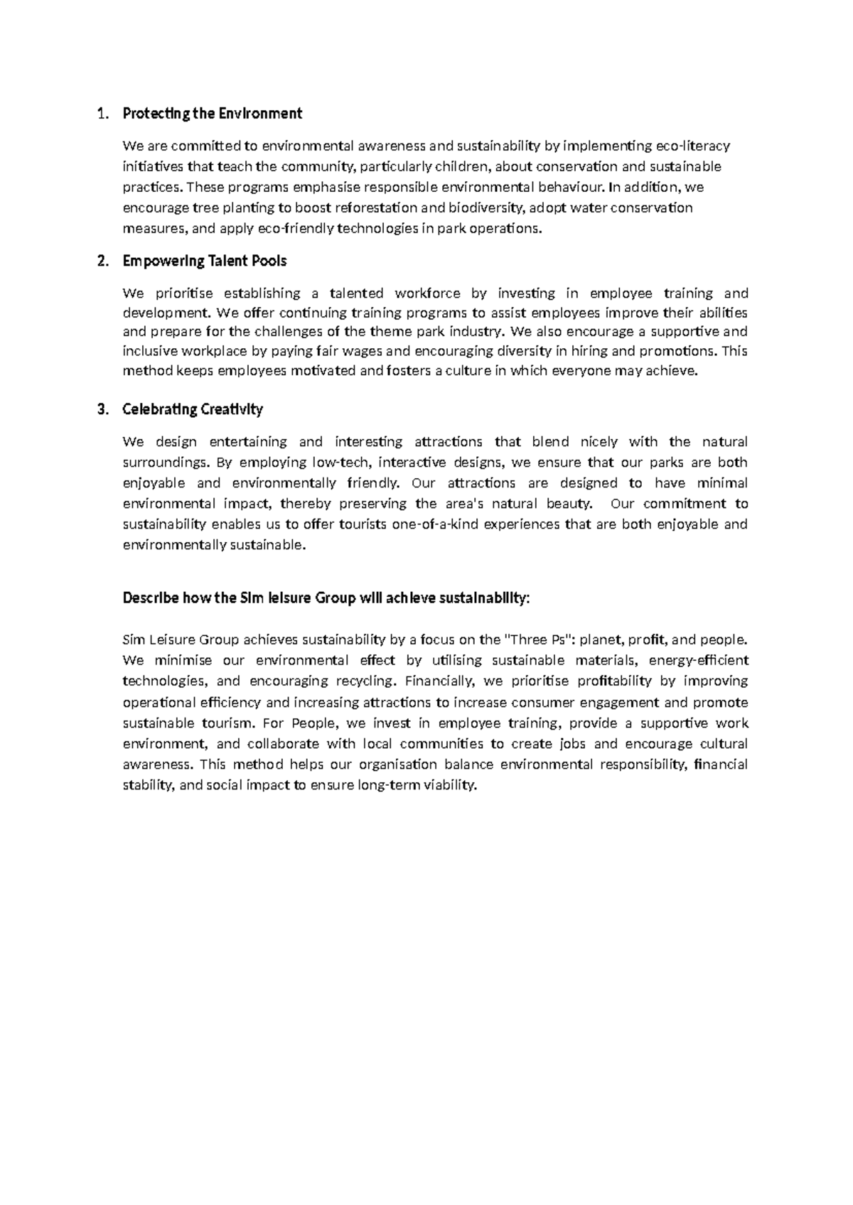 CORE Value - Protecting the Environment We are committed to ...