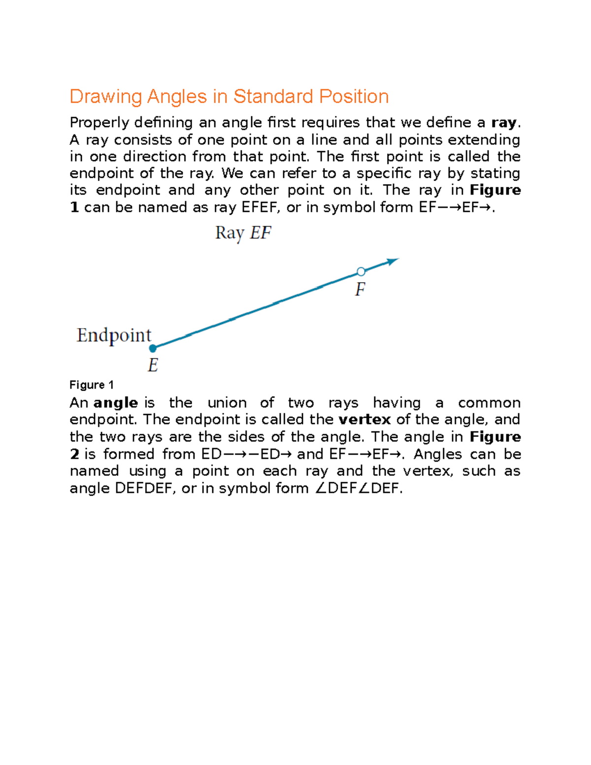 4-1 Reading and Participation Activities Angles - Drawing Angles in ...