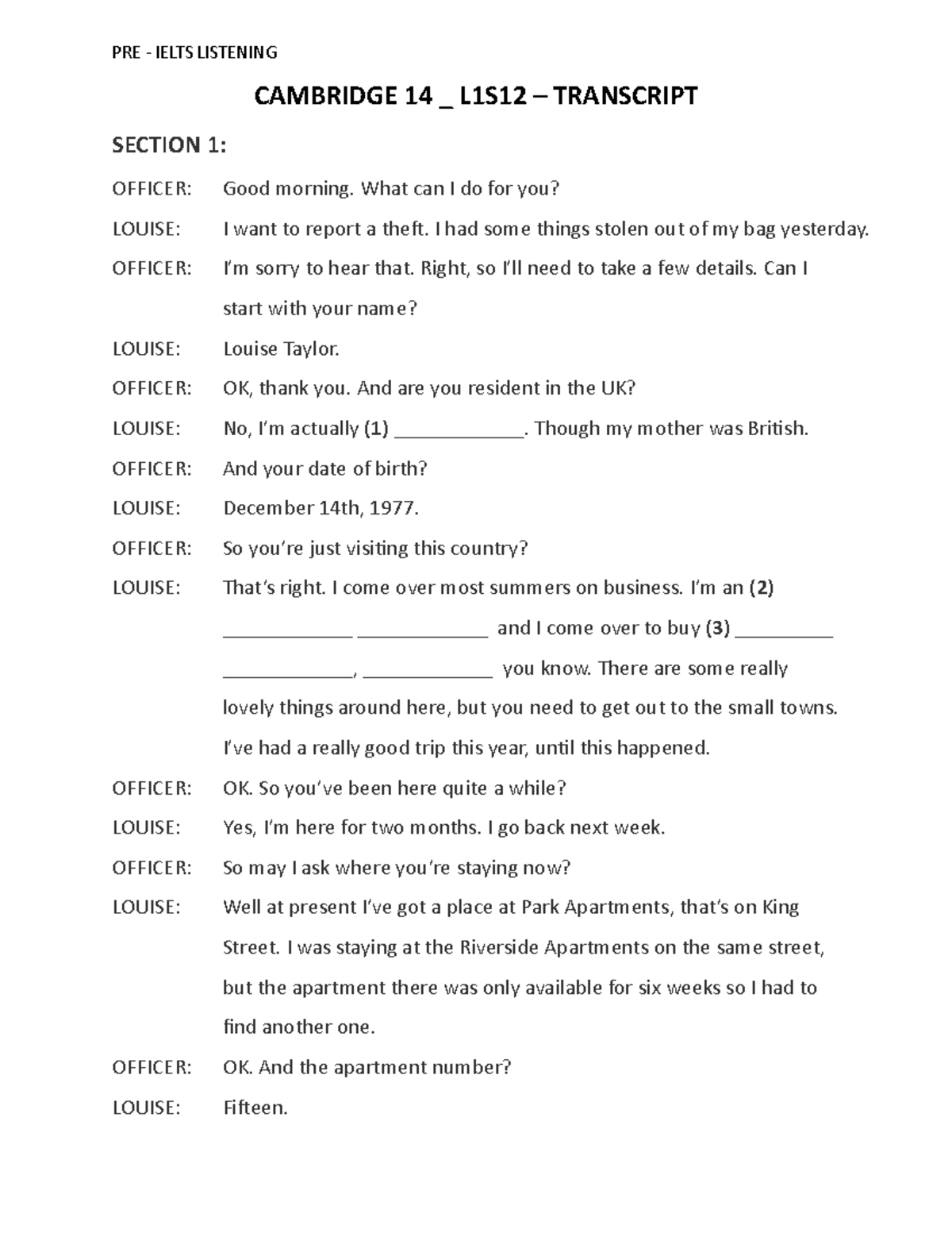 Transcript 6 - jbj - CAMBRIDGE 14 _ L1S12 – TRANSCRIPT SECTION 1 ...