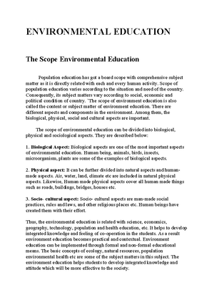 Water Pollution - Environmental education - Studocu