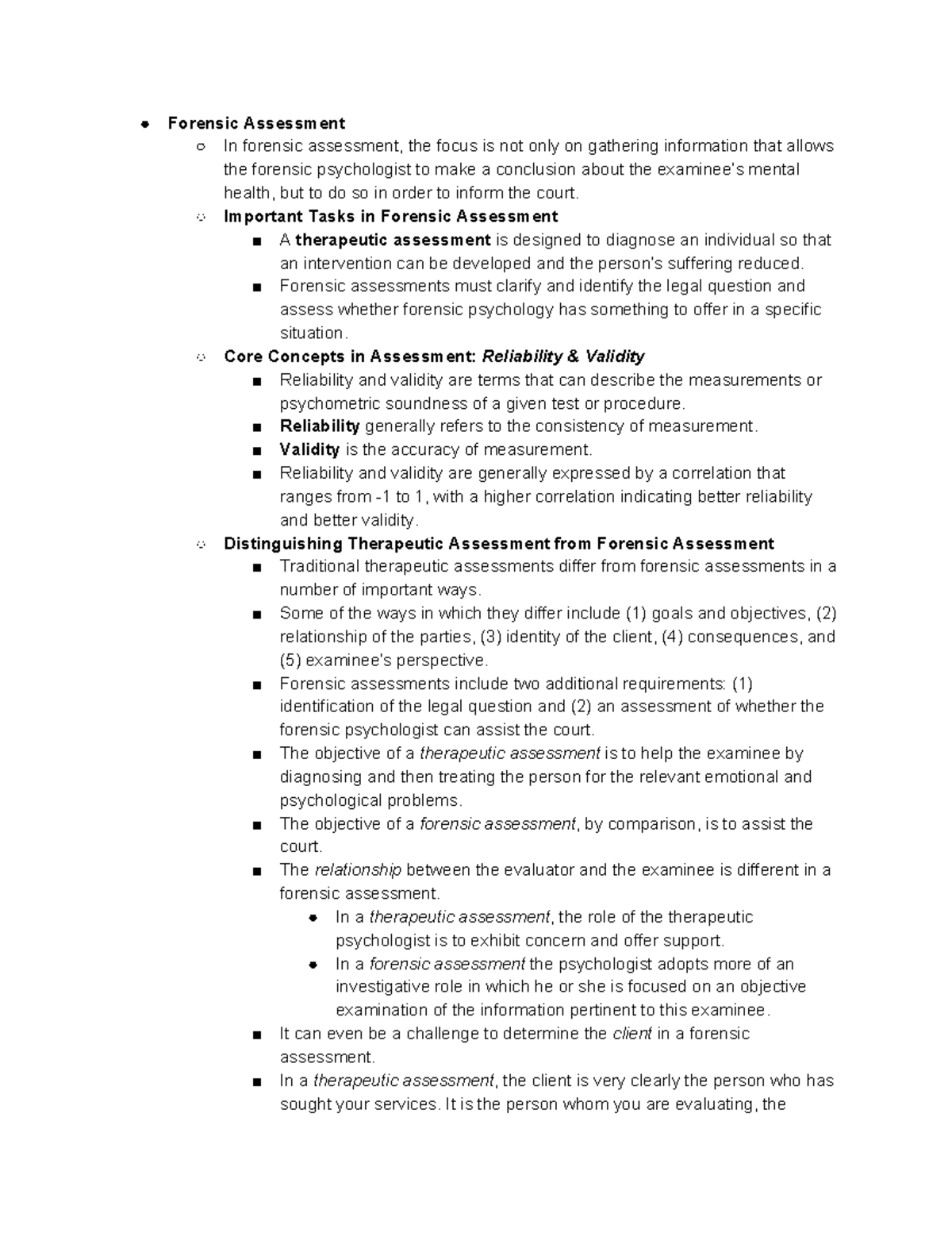 Chapter 2 psych and law - Forensic Assessment In forensic assessment ...
