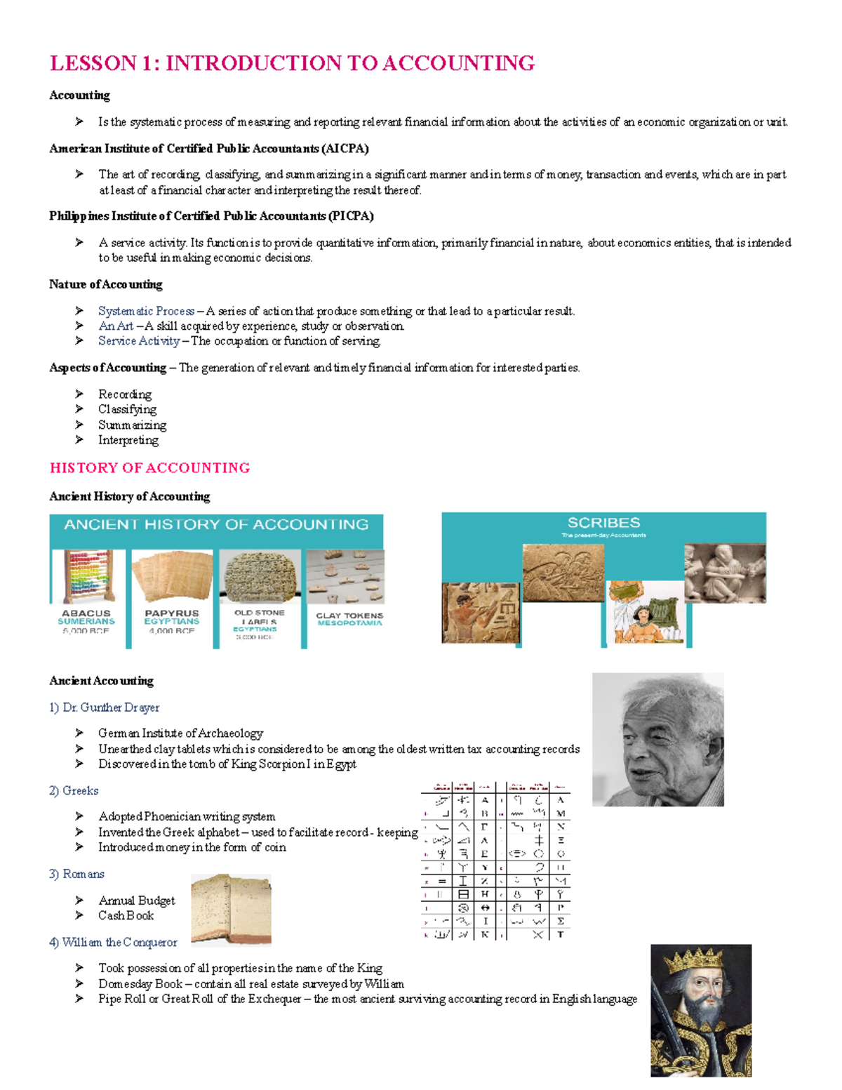 FABM - Midterm - LESSON 1: INTRODUCTION TO ACCOUNTING Accounting Is the ...