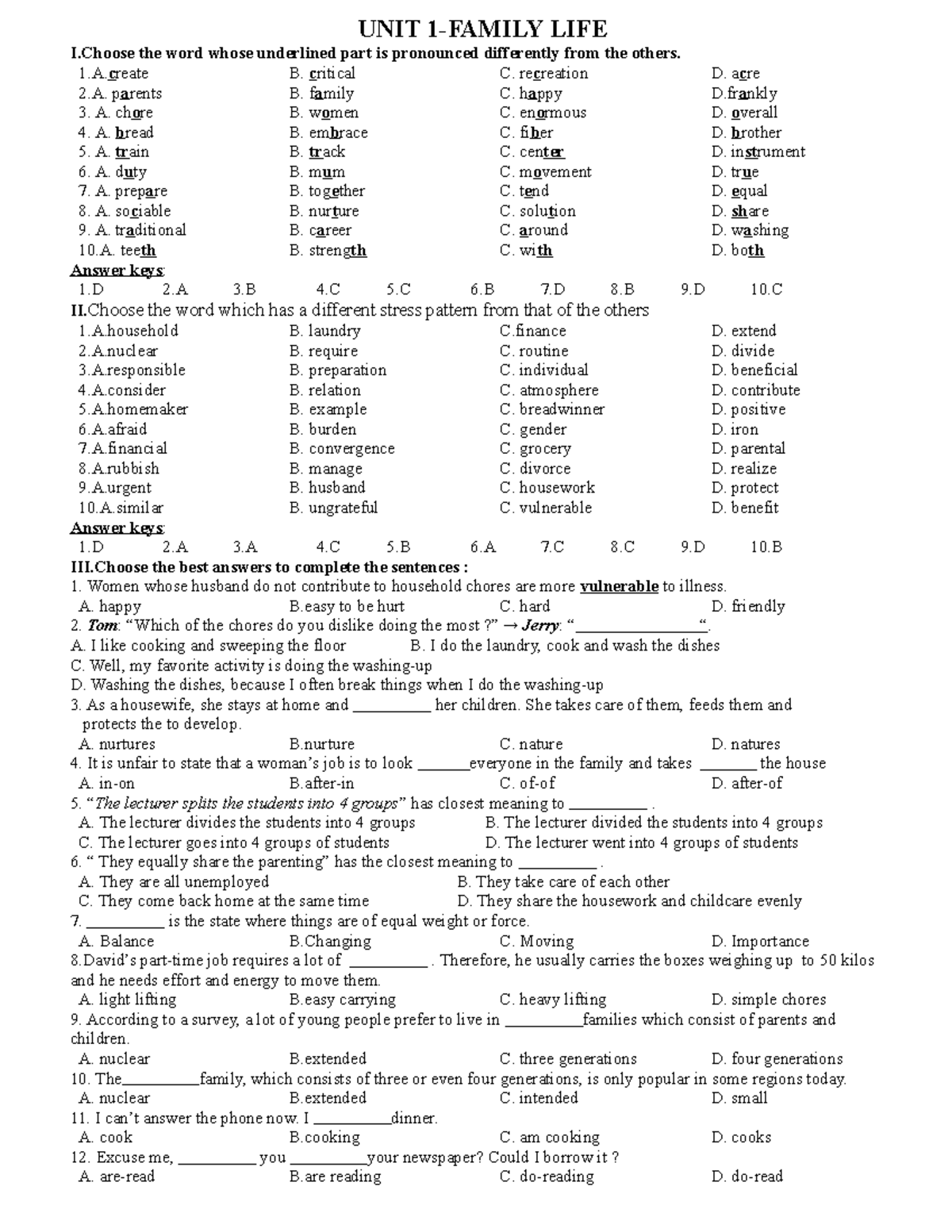 UNIT 1 - Please give your document a descriptive and clear title ...