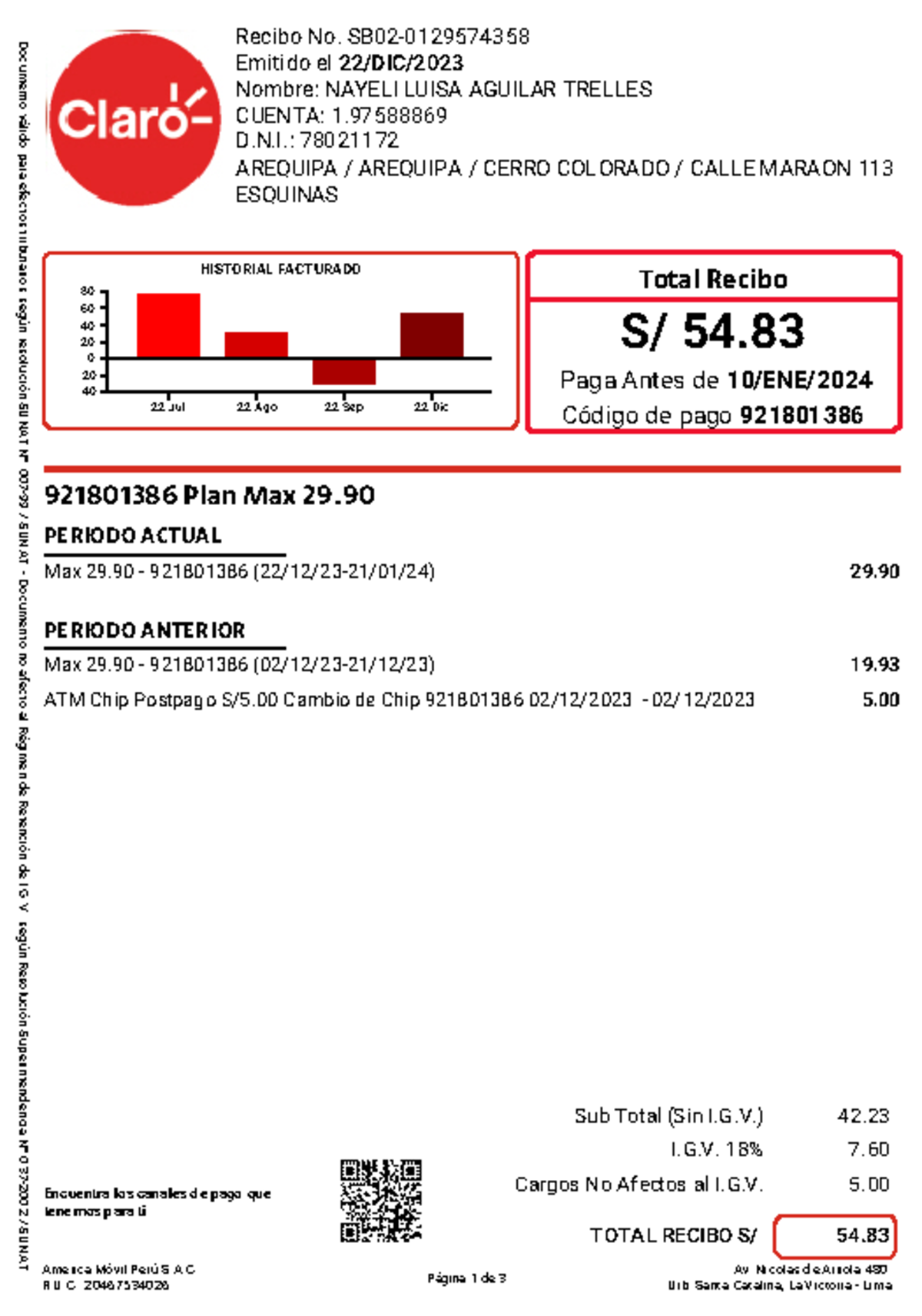 SB02-0129574358 - Jsjsj - ####### Pág ina 1 de 3 ####### Documento válido para efectos ...