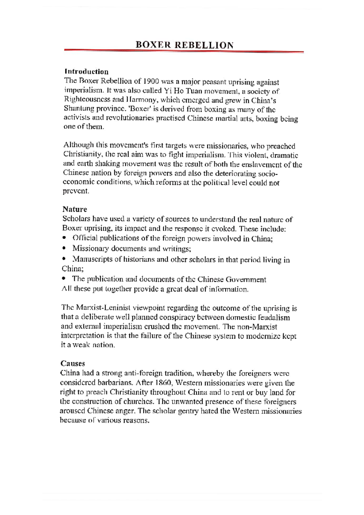 Boxer rebellion - 22518 - Studocu