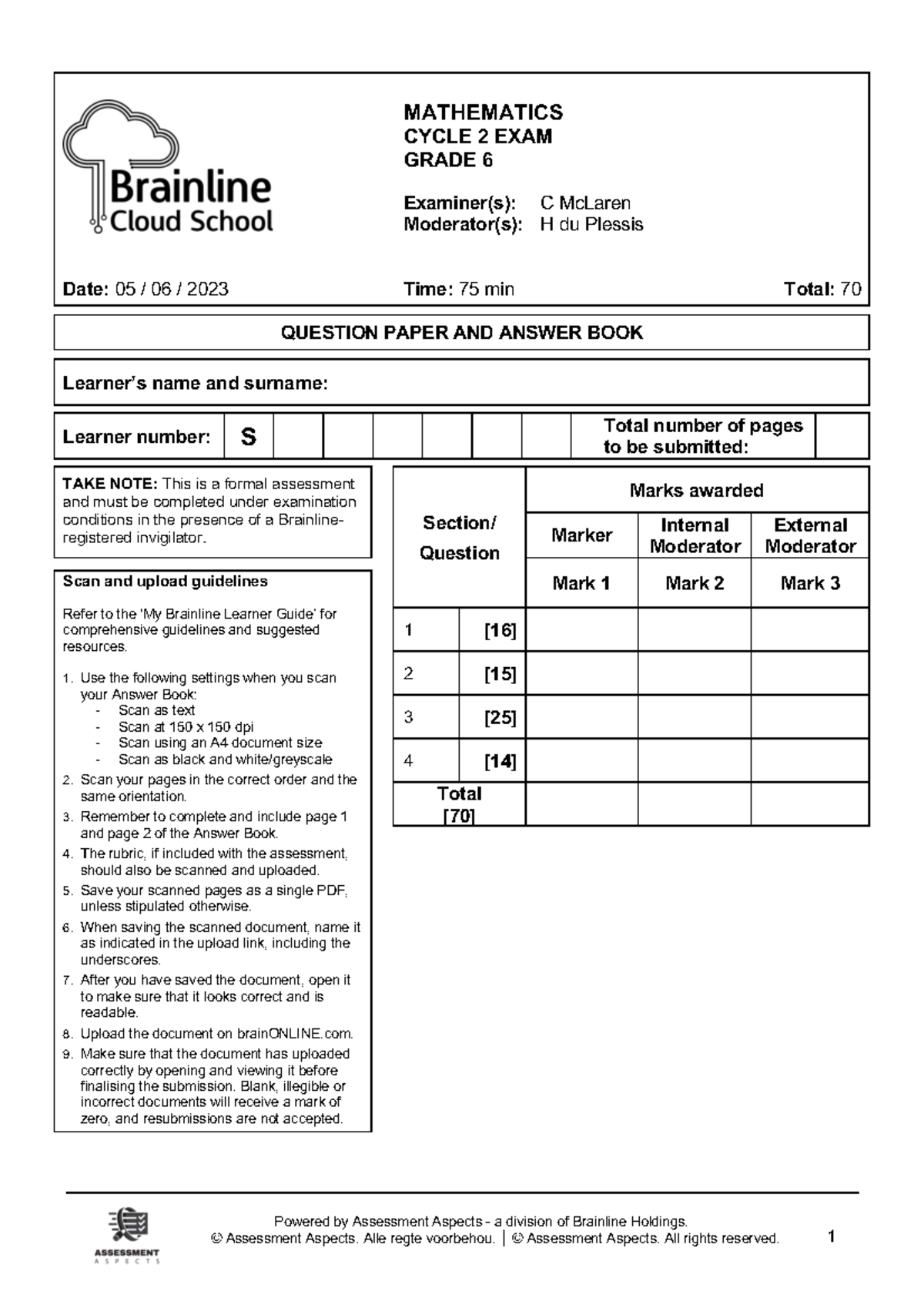 6 MAT C2 EXAM 2023 QP AB - Powered by Assessment Aspects - a division ...