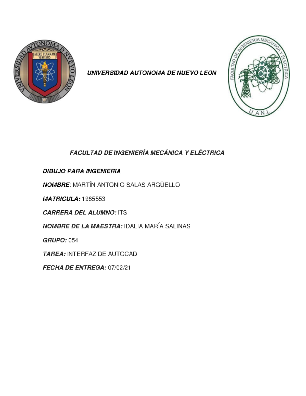 Dibujo Para Ing Autocad Universidad Autónoma De Nuevo León