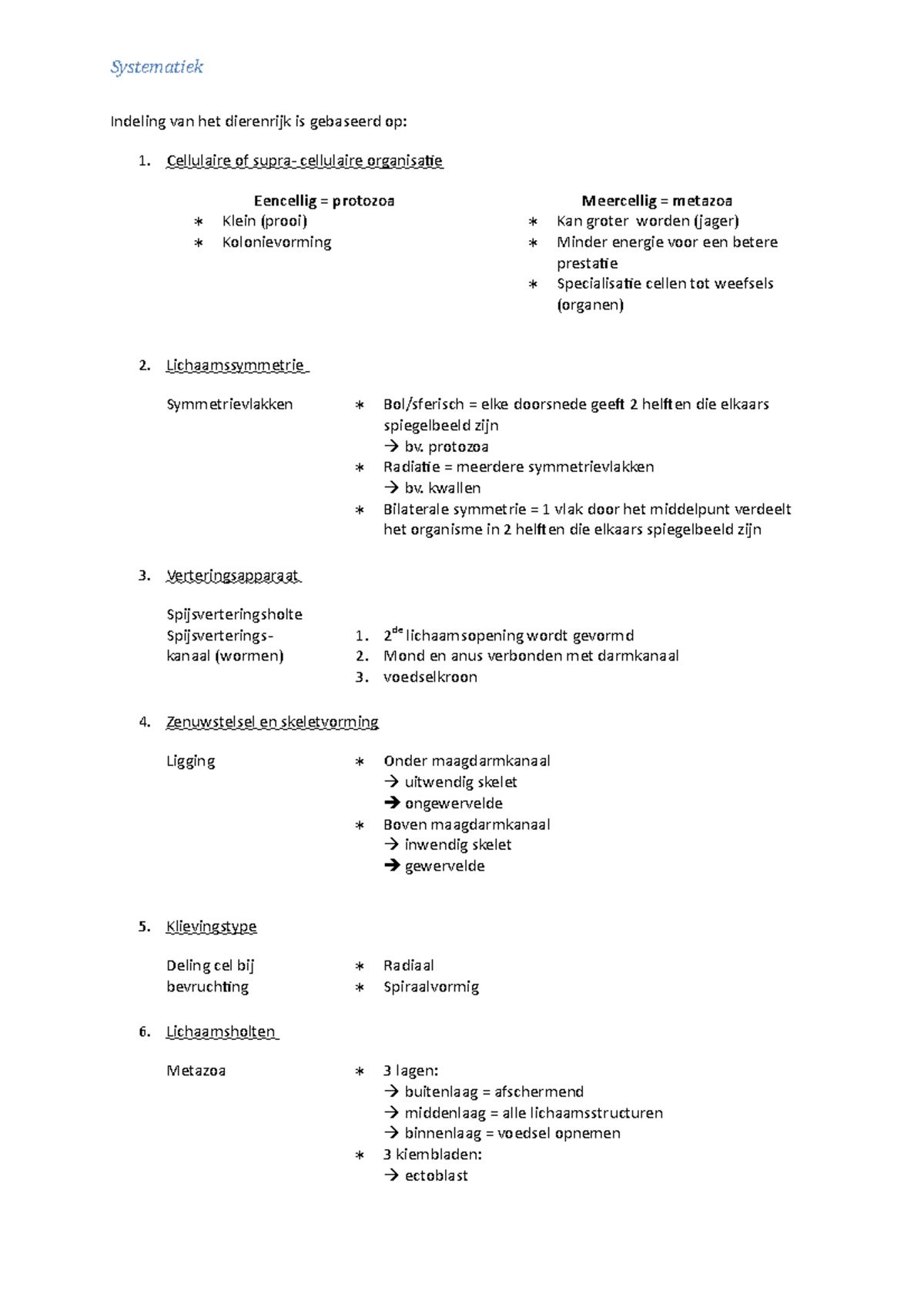 Indeling dierenrijk op basis van kenmerken - Systematiek Indeling van ...