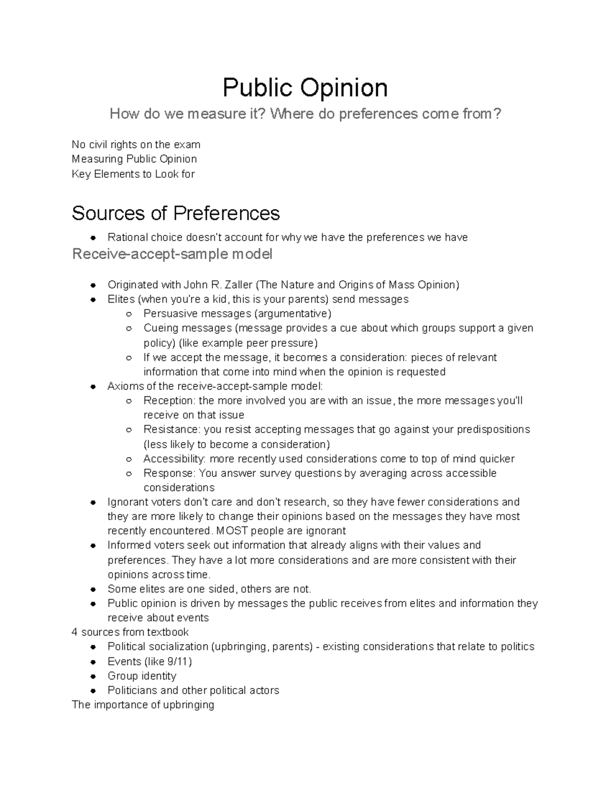 Public Opinion Lecture 1 - Public Opinion How do we measure it? Where ...