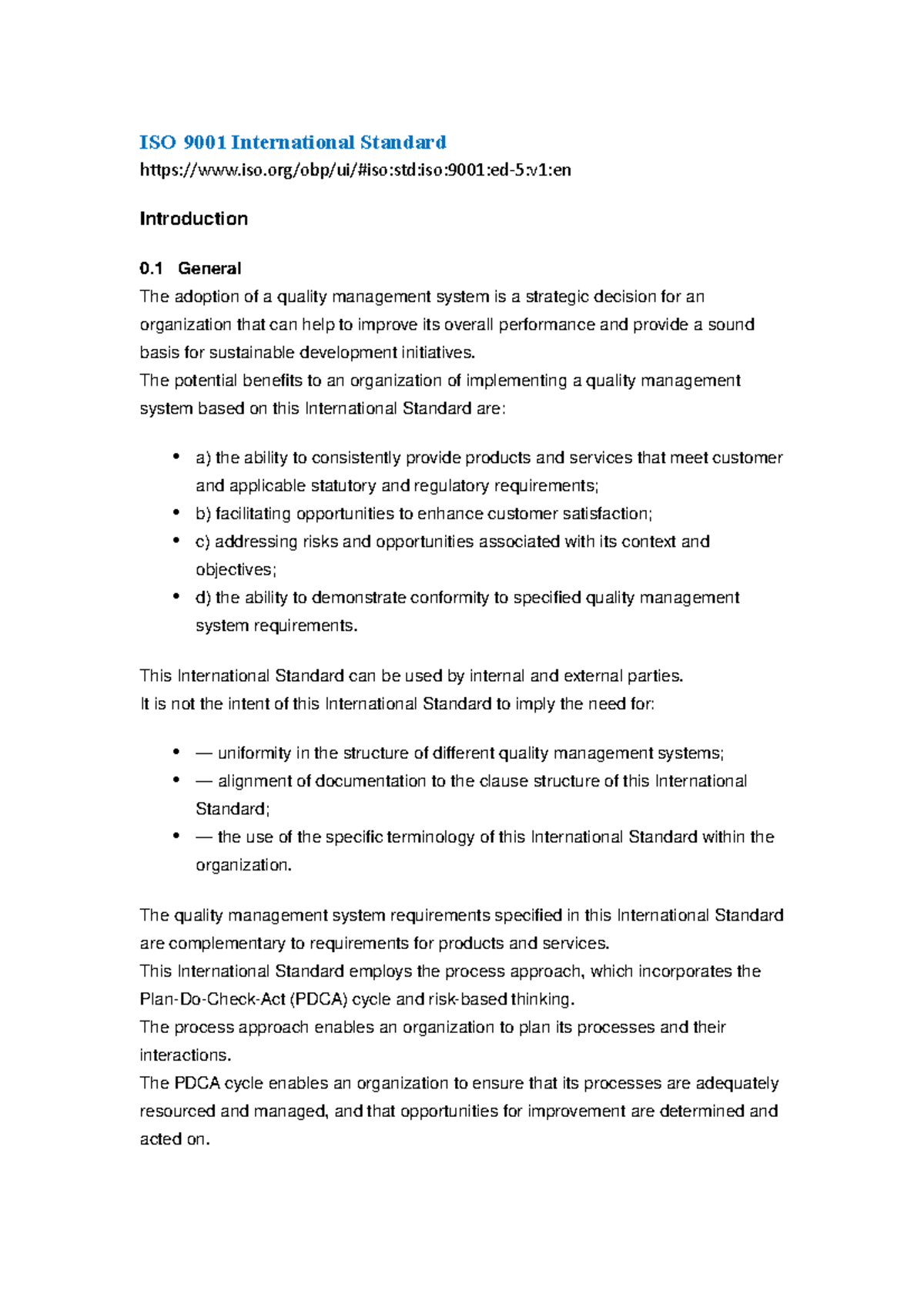 ISO 9001 Standard Requirements ref - ISO 9001 International Standard ...