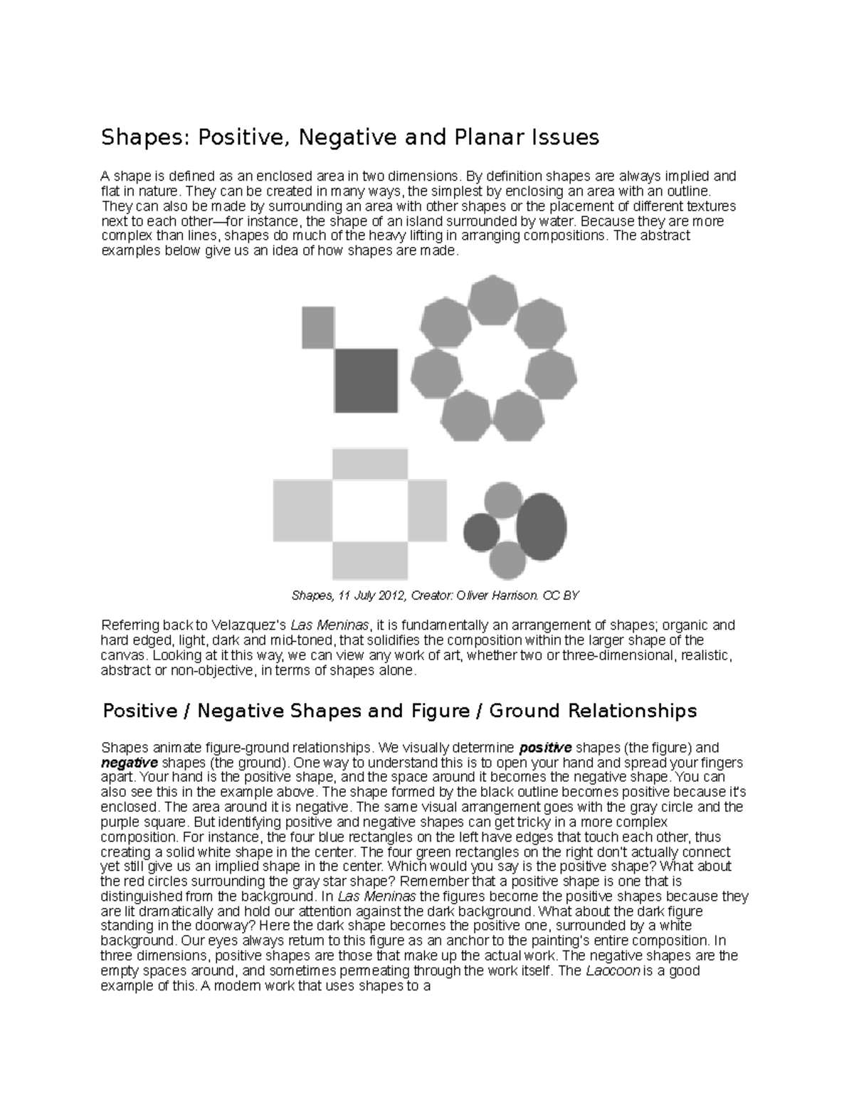 Shapes - By definition shapes are always implied and flat in nature ...