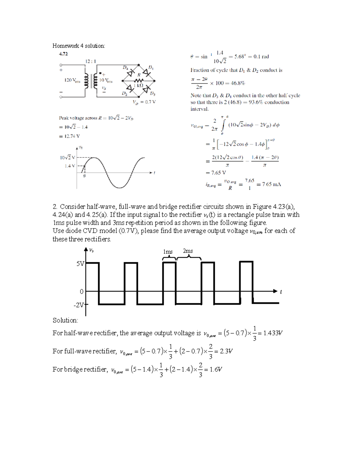 Homework solution 4 - abcd - Homework 4 solution: Consider half-wave ...
