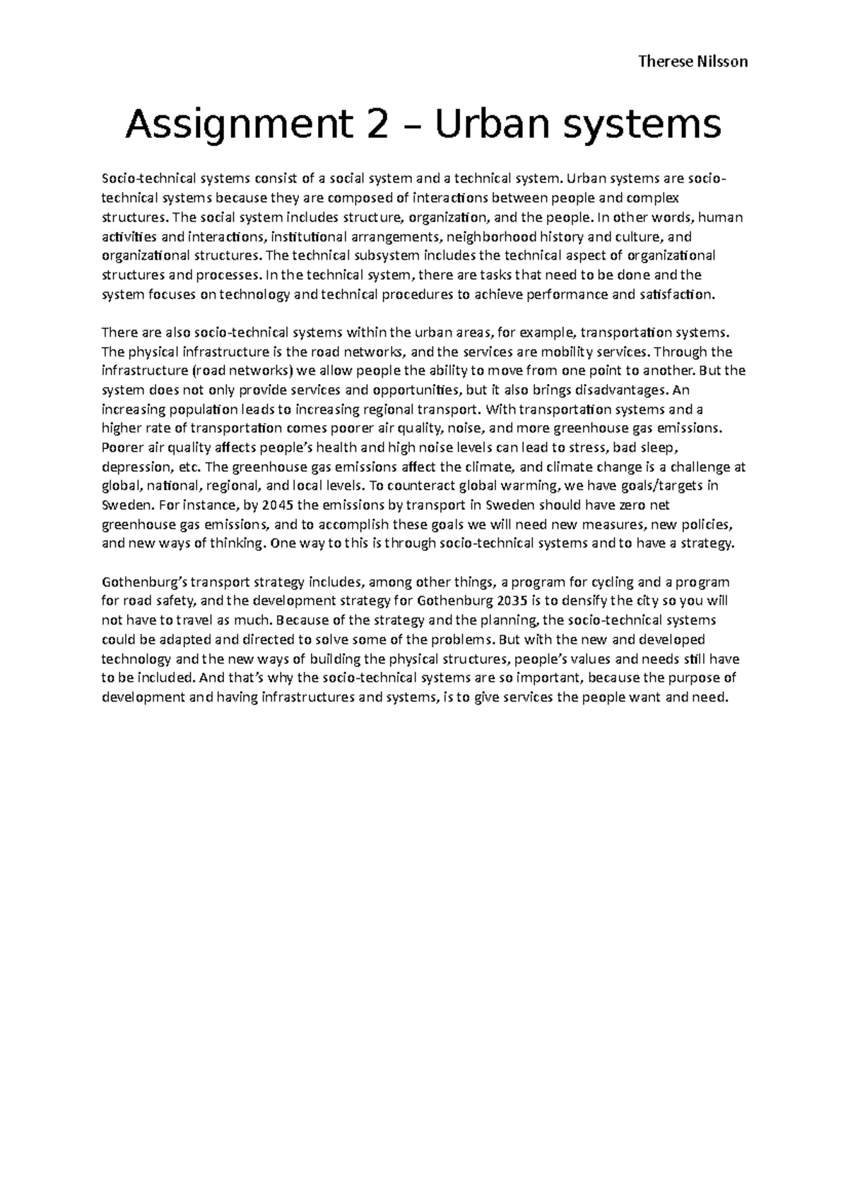 Assignment 2 - Urban space and functions - Therese Nilsson Assignment 2 ...
