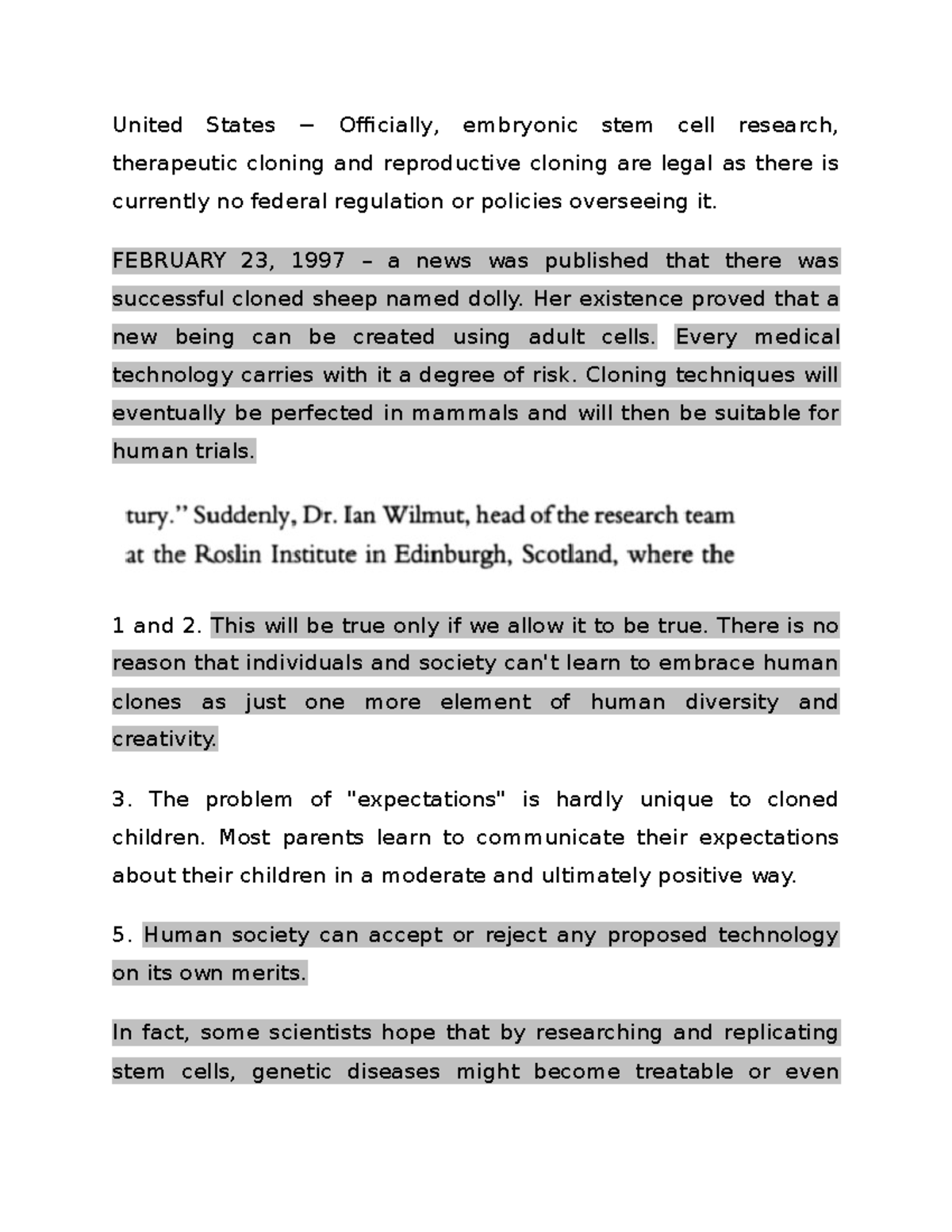 Debate Notes - United States − Officially, embryonic stem cell research ...
