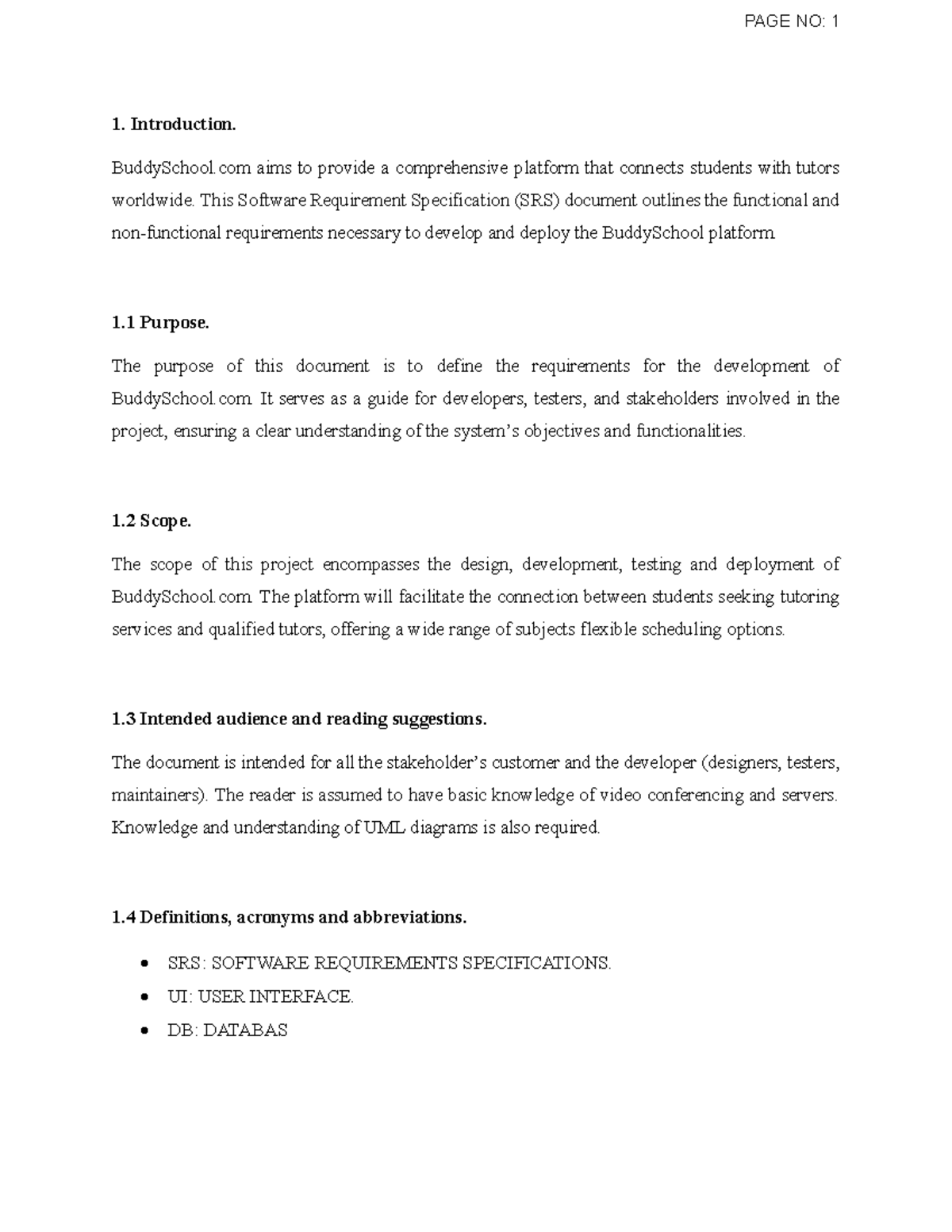 Srs online tutoring - Introduction. BuddySchool aims to provide a ...