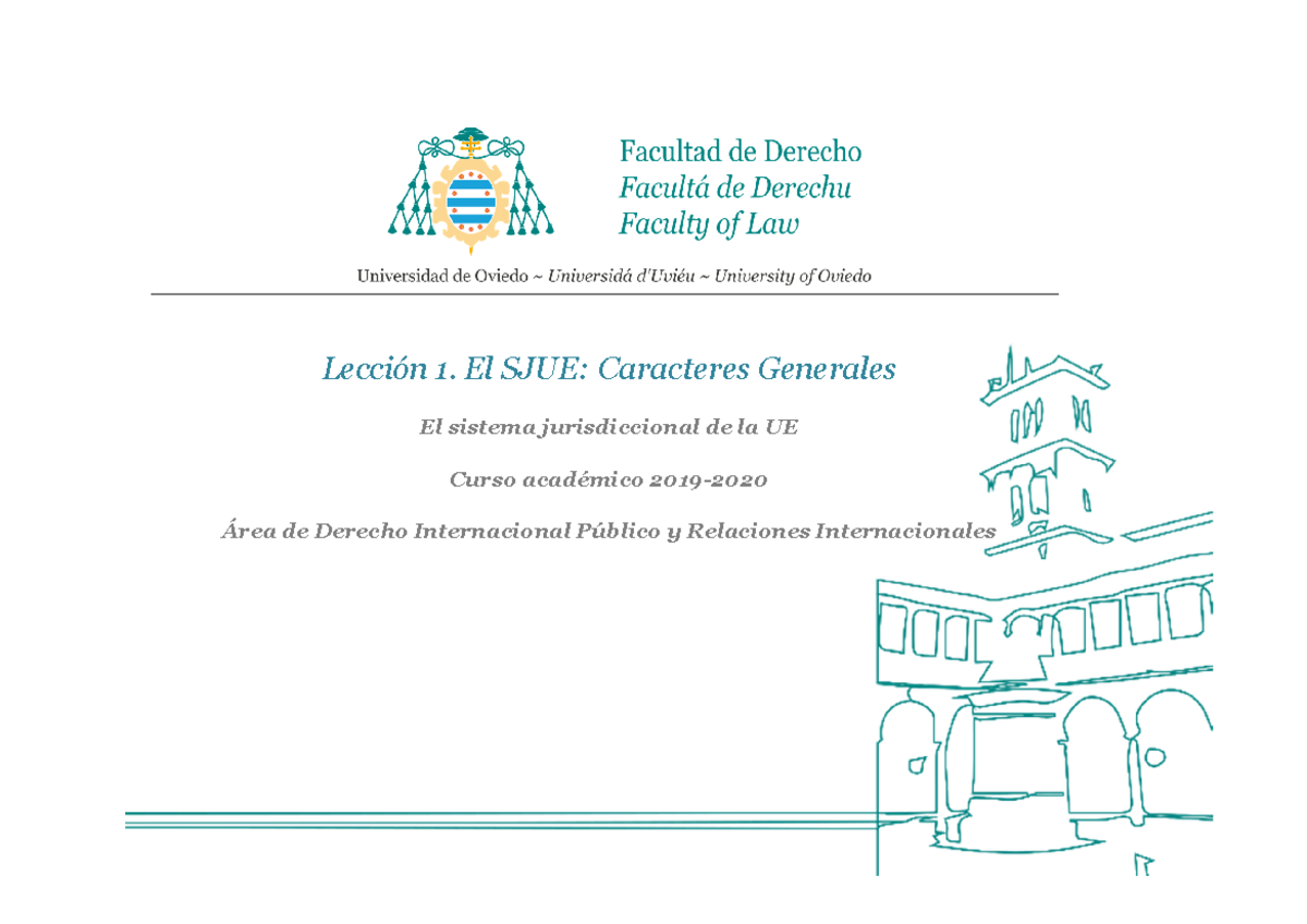 Lección 1 SJUE Caracteres generales - - Studocu