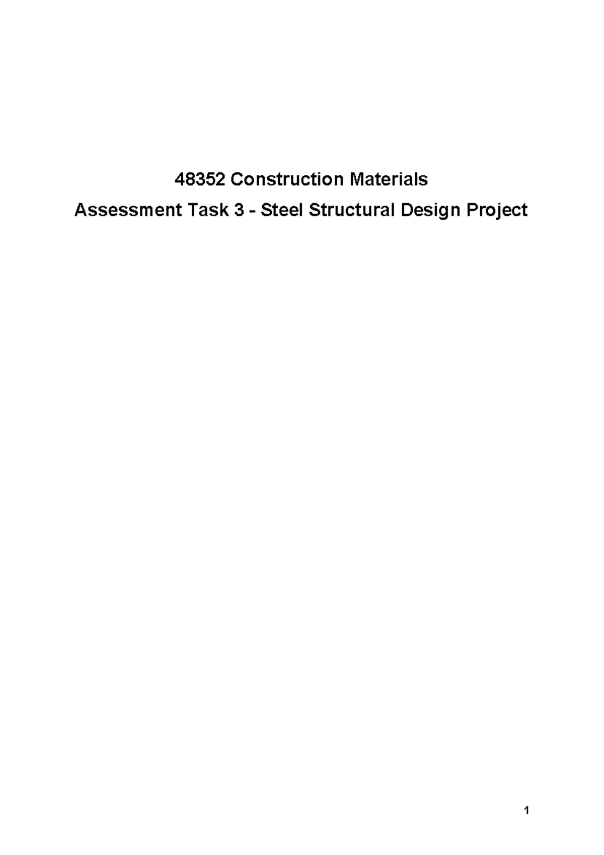 Construction Group Steel Report - 048352 - UTS - StuDocu