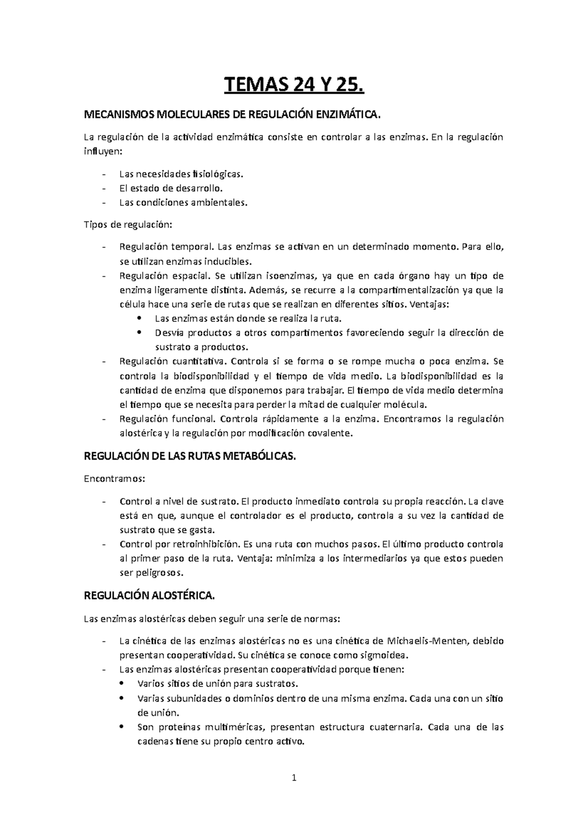 Temas 24 Y 25 bioquimica - TEMAS 24 Y 25. MECANISMOS MOLECULARES DE ...