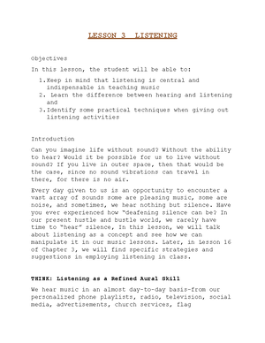 Lesson 5 Rhythm - Lesson 5 Rhythm Objectives In this lesson, the ...