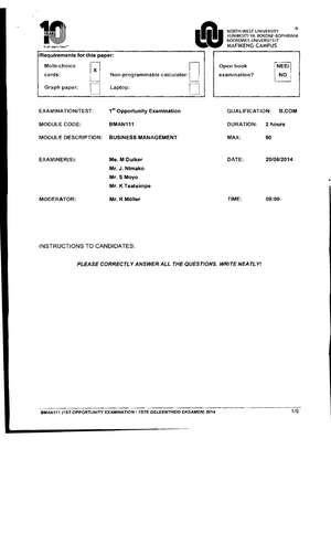 BMAN111 Semester Test 2023 TEST English Final MC NPW Students - BMAN111 ...