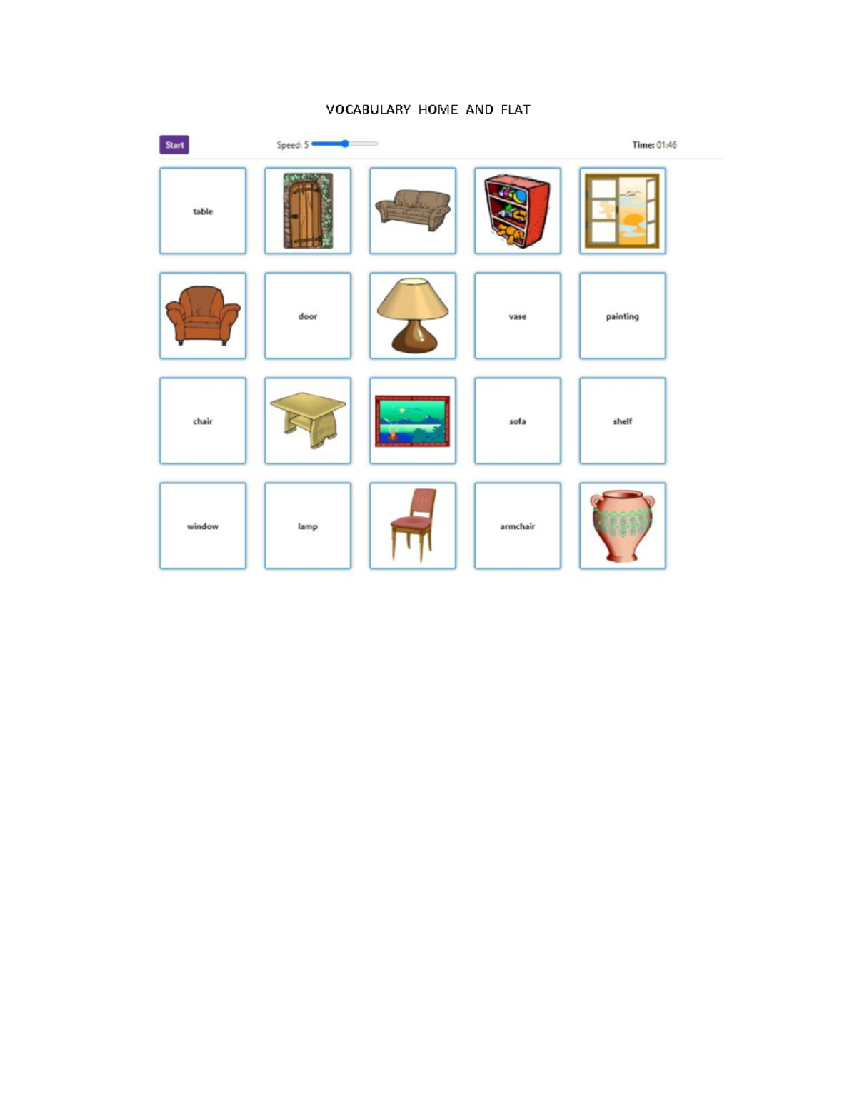 WEEK 3 . Vocabulary - Ingles - VOCABULARY HOME AND FLAT - Studocu